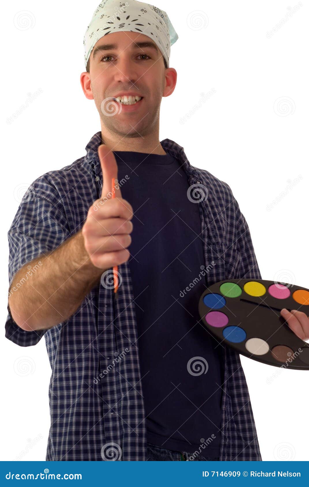Smiling Painter stock image. Image of optimistic, paint - 7146909