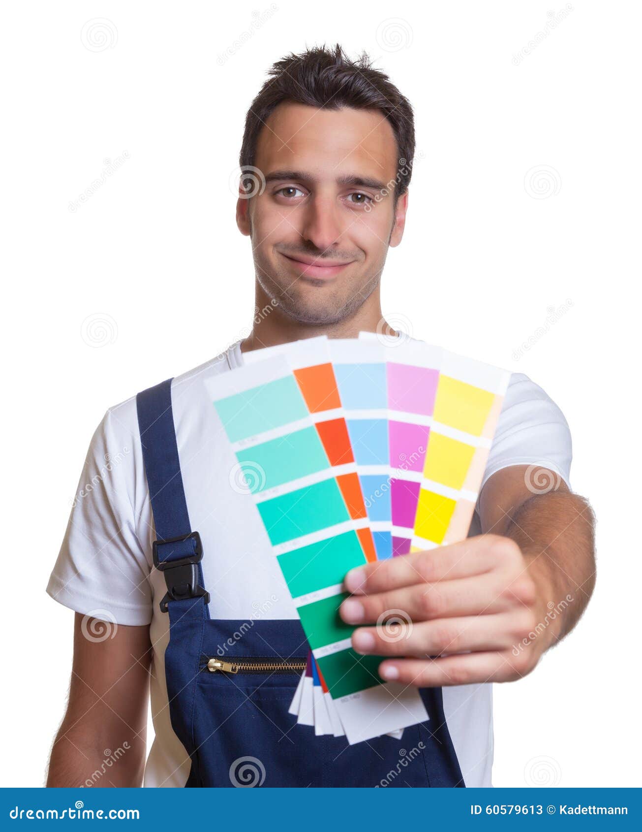 Smiling Painter Showing Colours Stock Image - Image of advertise ...