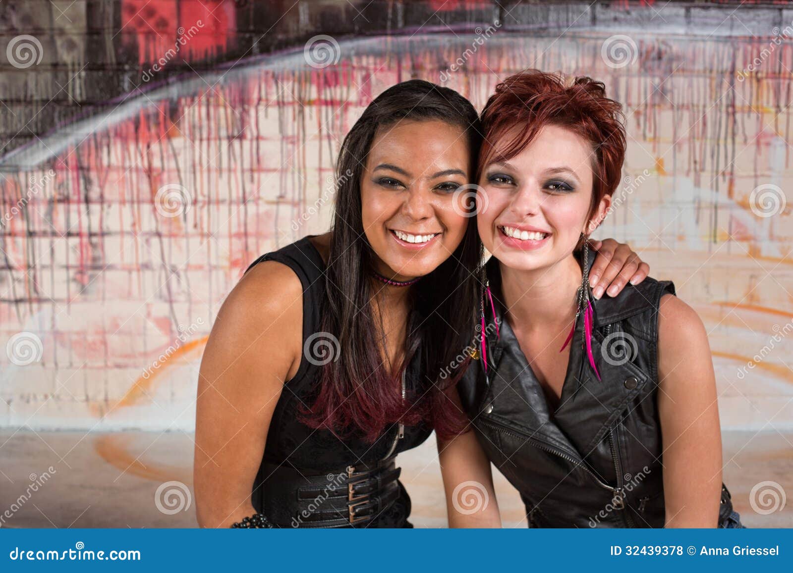Smiling Pair of Friends stock photo. Image of female - 32439378