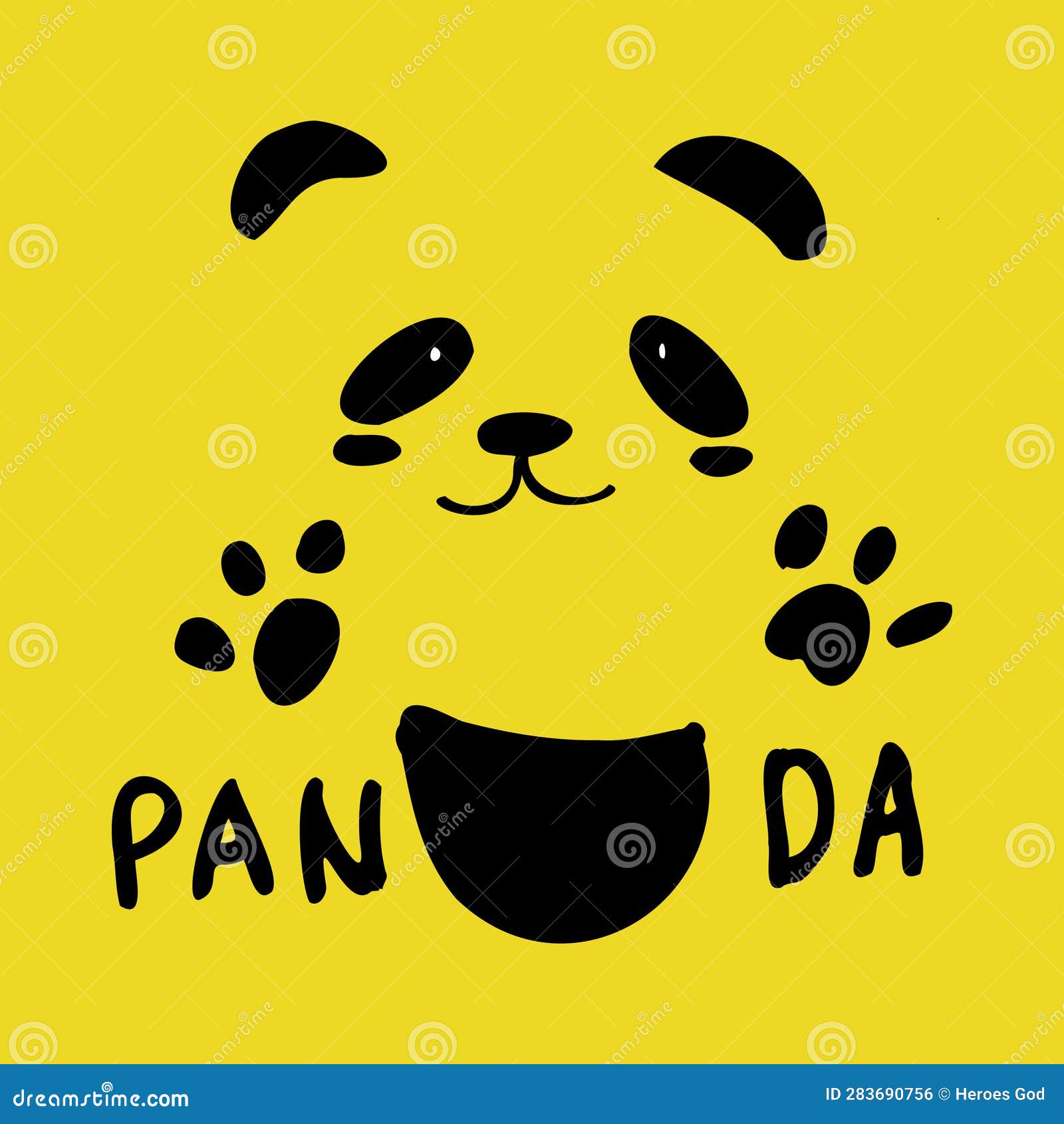 Smiling Panda Cartoon Abstract Illustration Stock Vector - Illustration ...