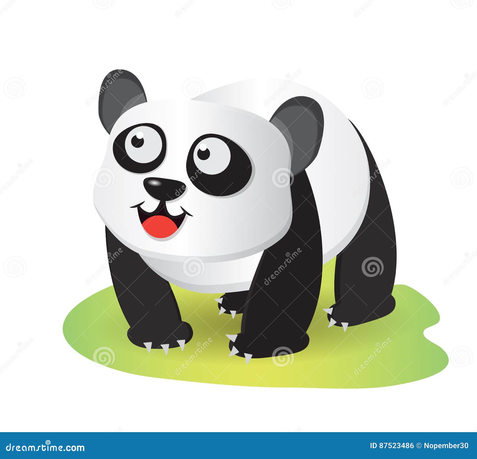 Smiling Panda Cartoon Vector Illustration | CartoonDealer.com #87523486