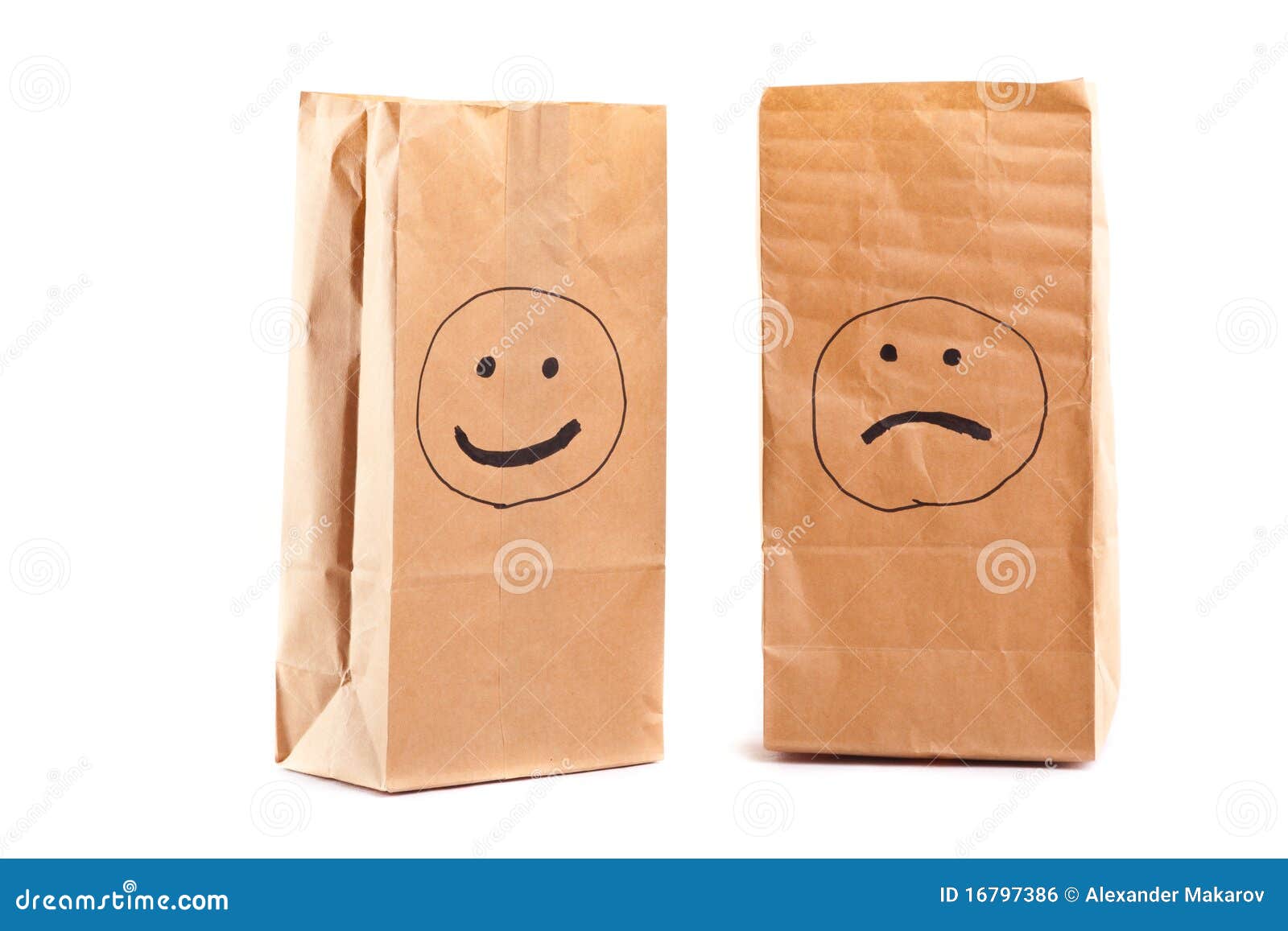 Smiling paper bag. Concept stock photo. Image of food - 16797386