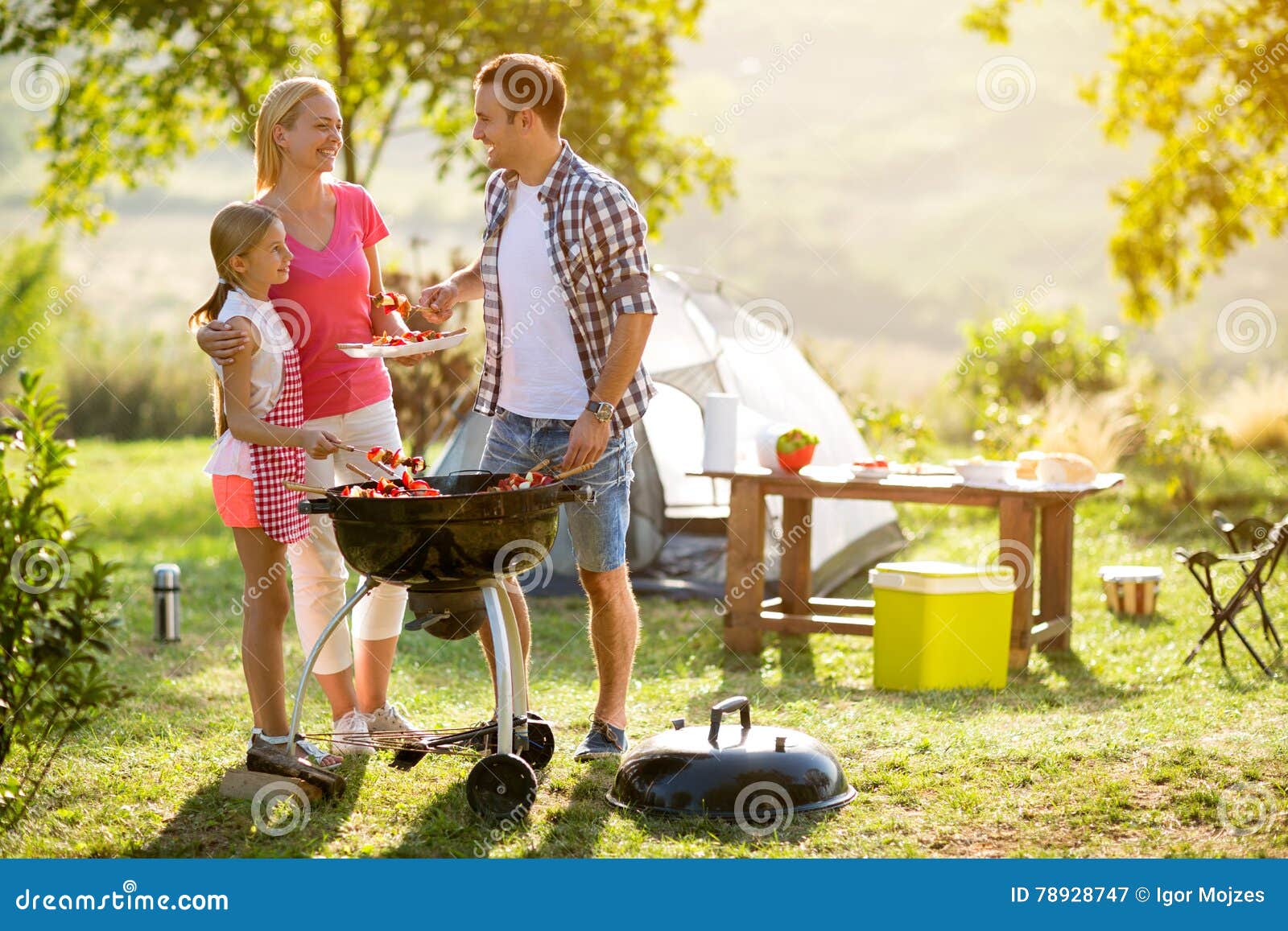 Grilling Meat Rolls Called Mici Or Mititei With Vegetables On Char ...