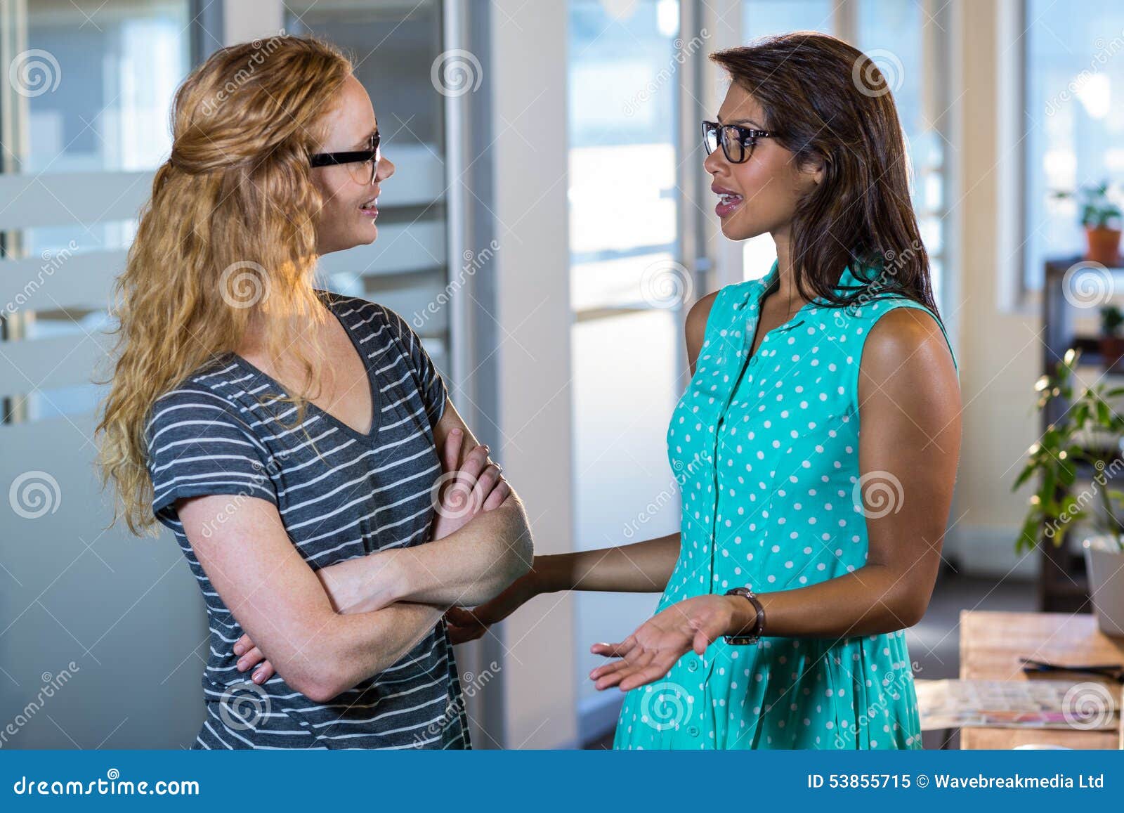 Smiling Partners Speaking Together Stock Image - Image of conversation ...