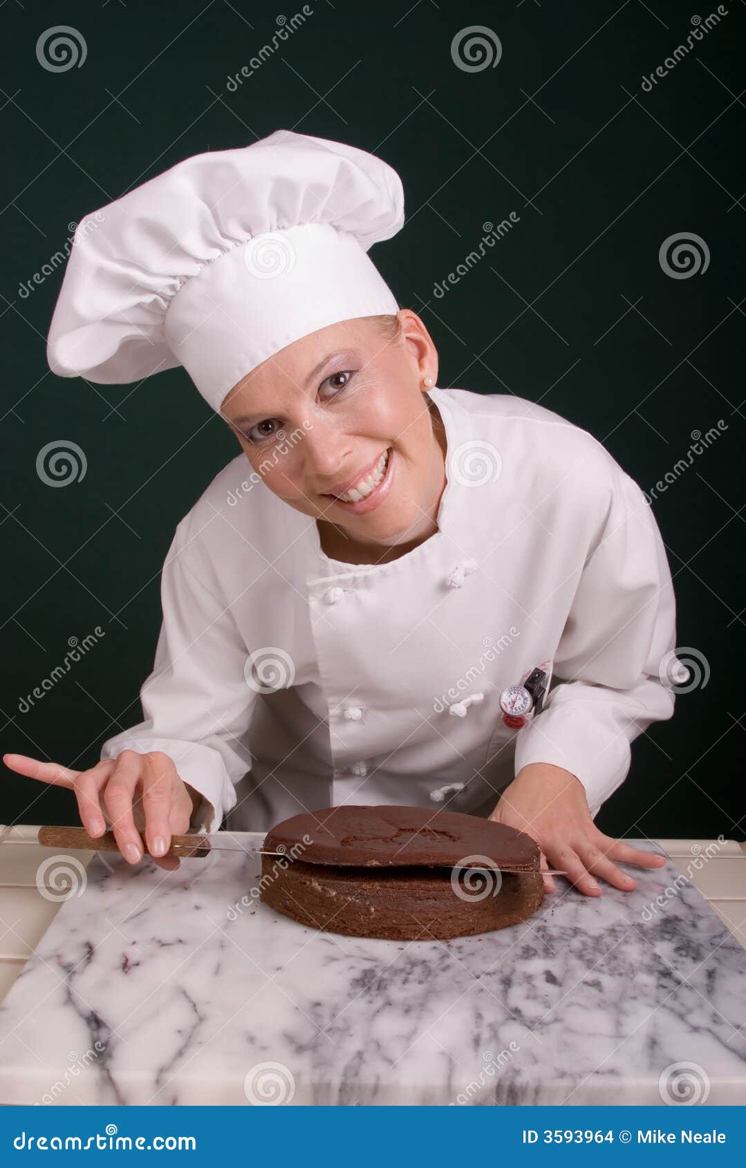 Smiling Pastry Chef stock photo. Image of culinary, dessert - 3593964