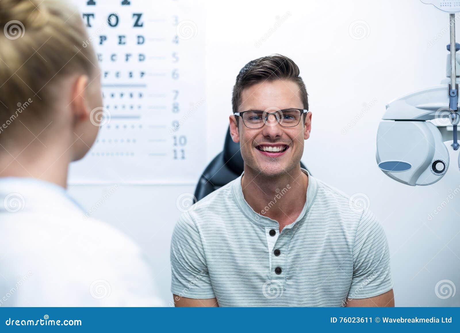 Smiling Patient in Ophthalmology Clinic Stock Image - Image of adult ...