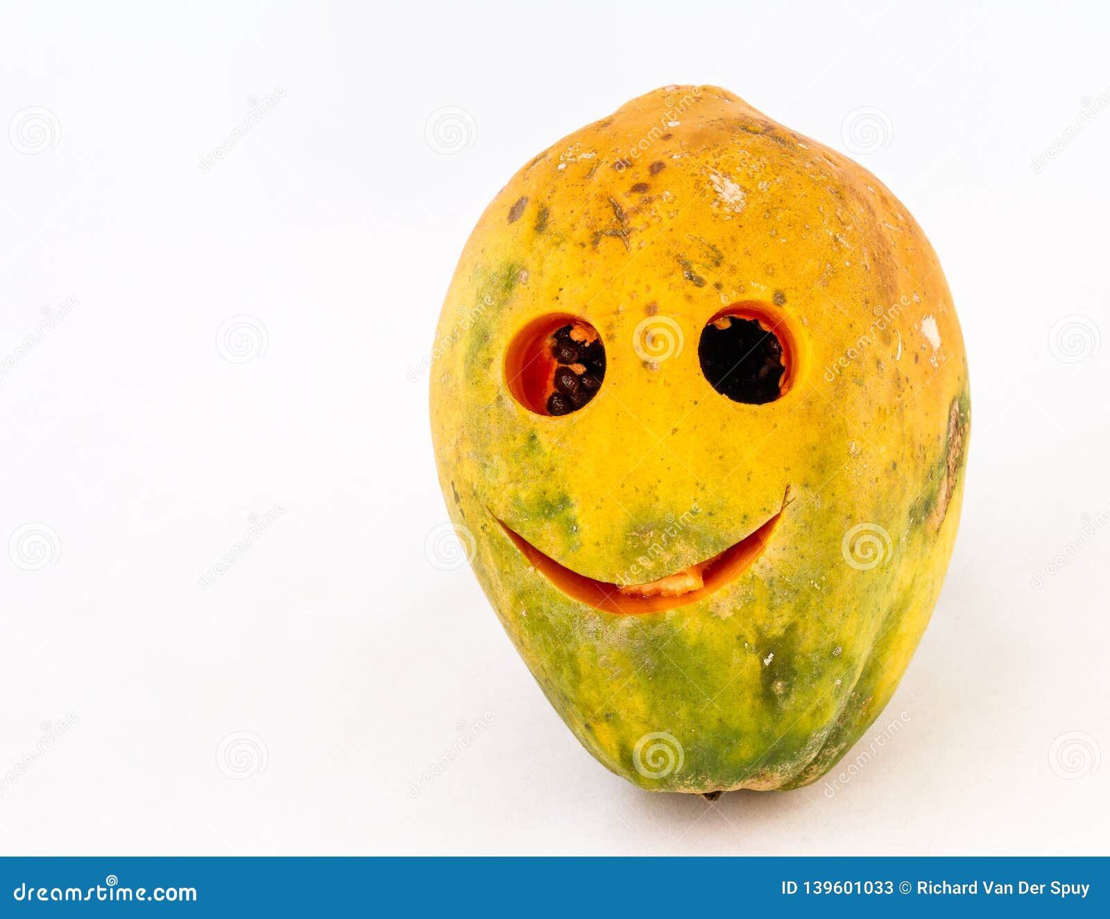 Smiling Pawpaw on a White Background Stock Image - Image of isolated ...