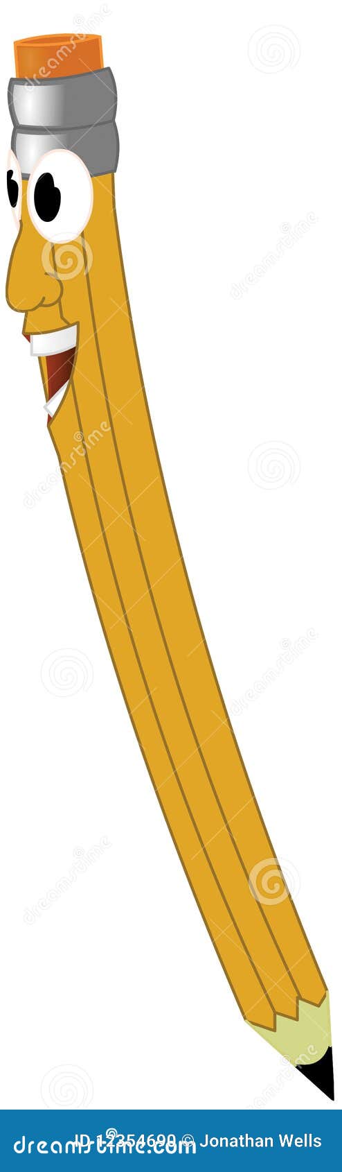 Smiling Pencil stock illustration. Illustration of face - 12354690