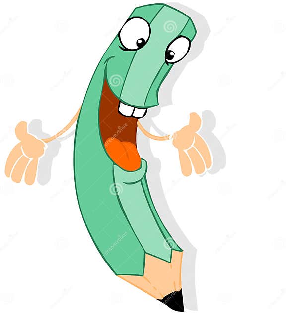 Smiling pencil stock illustration. Illustration of comic - 3042181