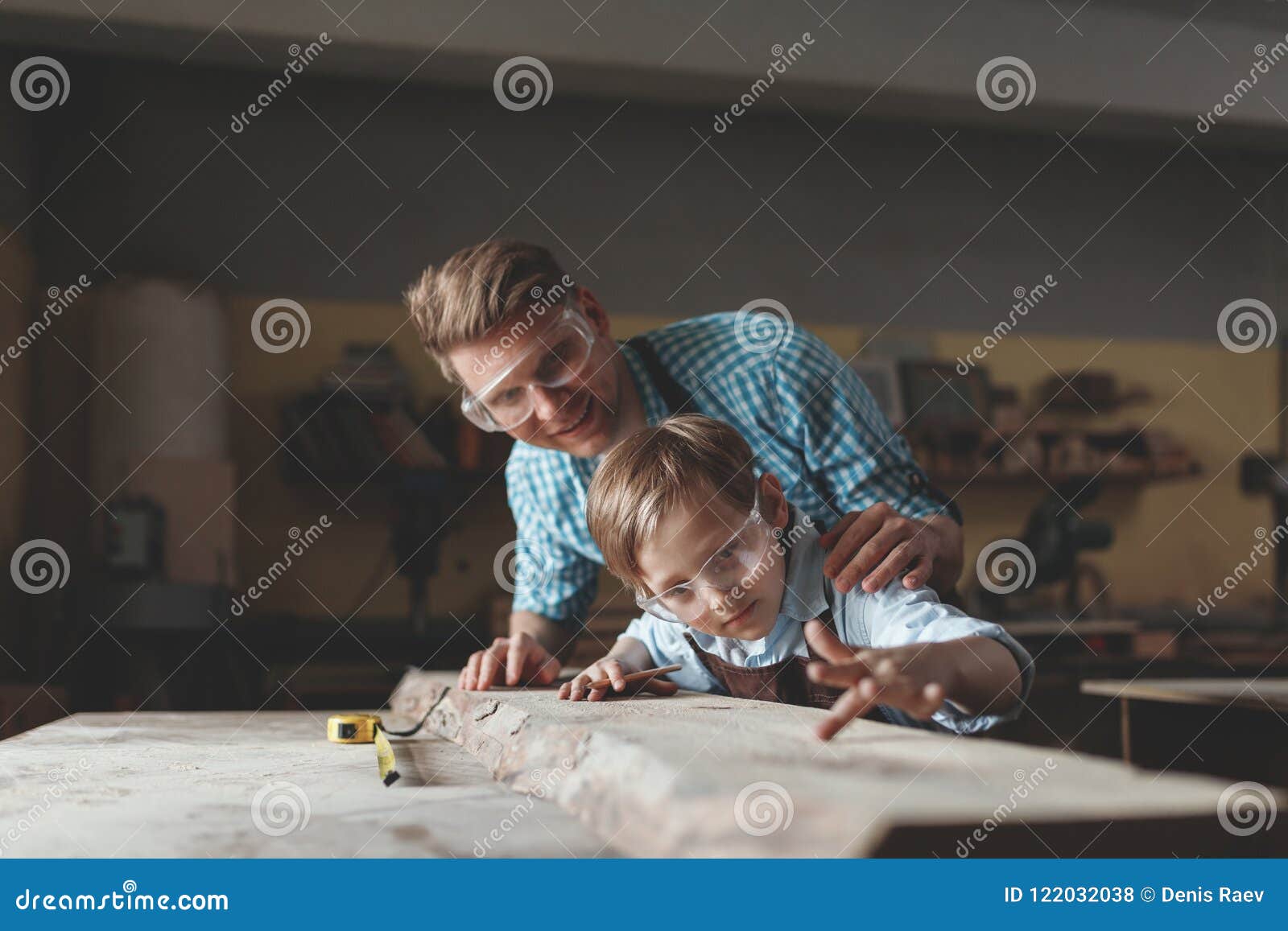 Smiling People in Carpentry Stock Photo - Image of tape, family: 122032038