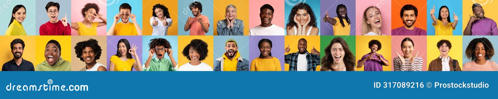 Smiling People Faces from Different Cultures, Creative Collage Stock ...