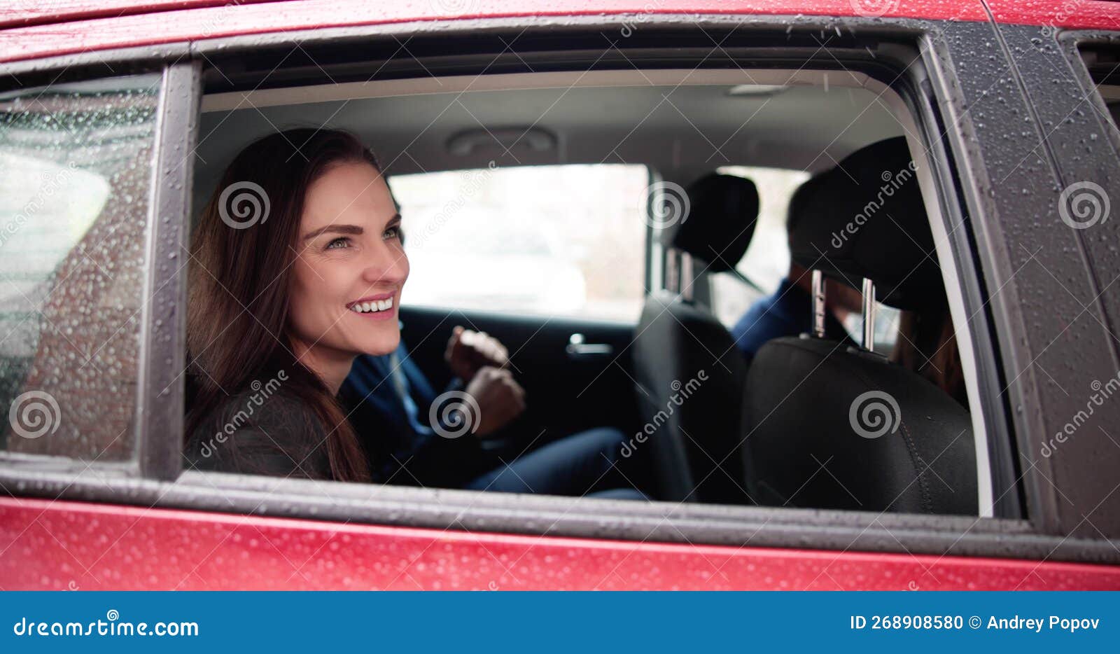 Smiling People Sitting Inside the Ride Sharing Stock Photo - Image of ...