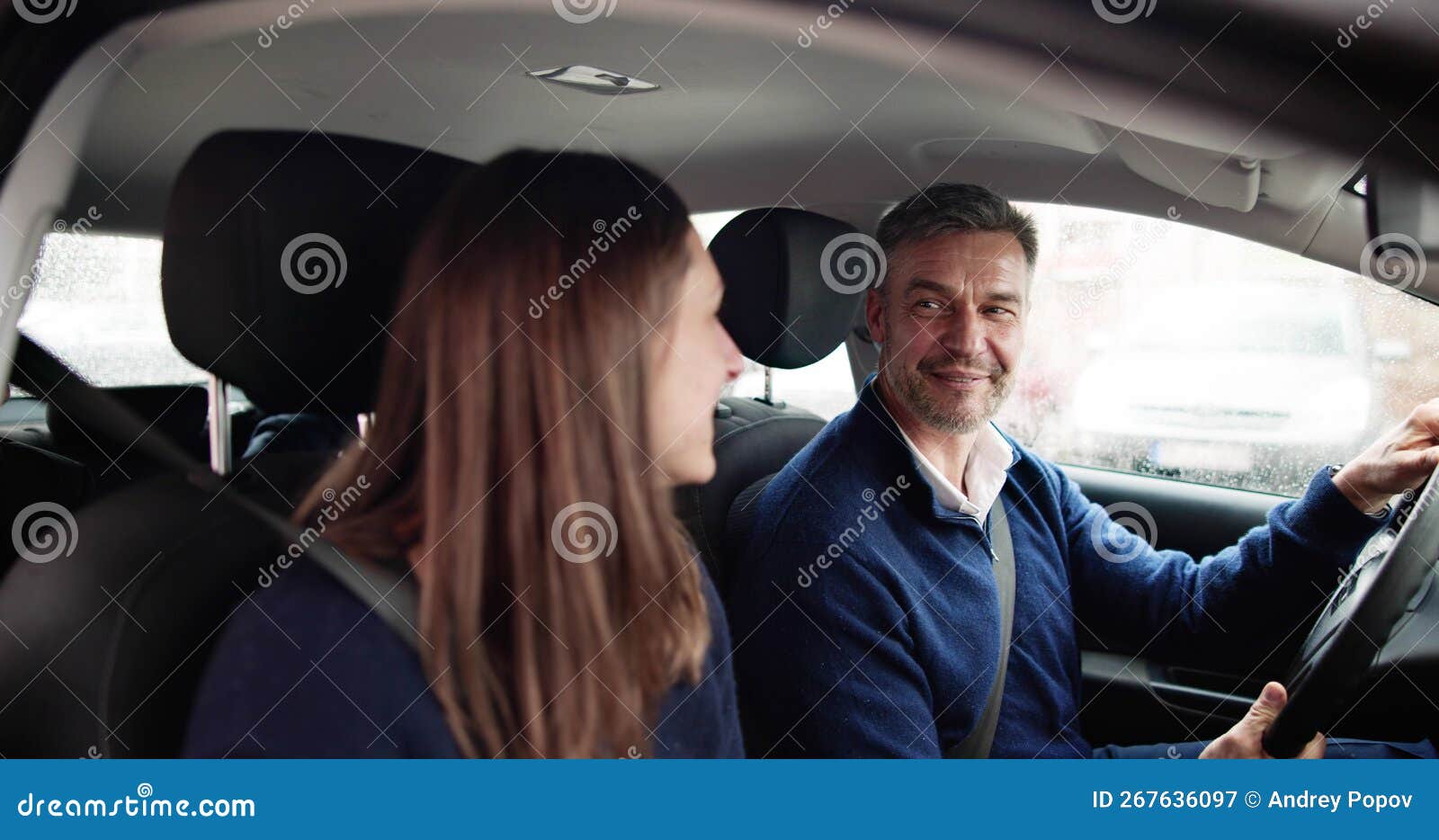 Smiling People Sitting Inside the Ride Sharing Stock Image - Image of ...
