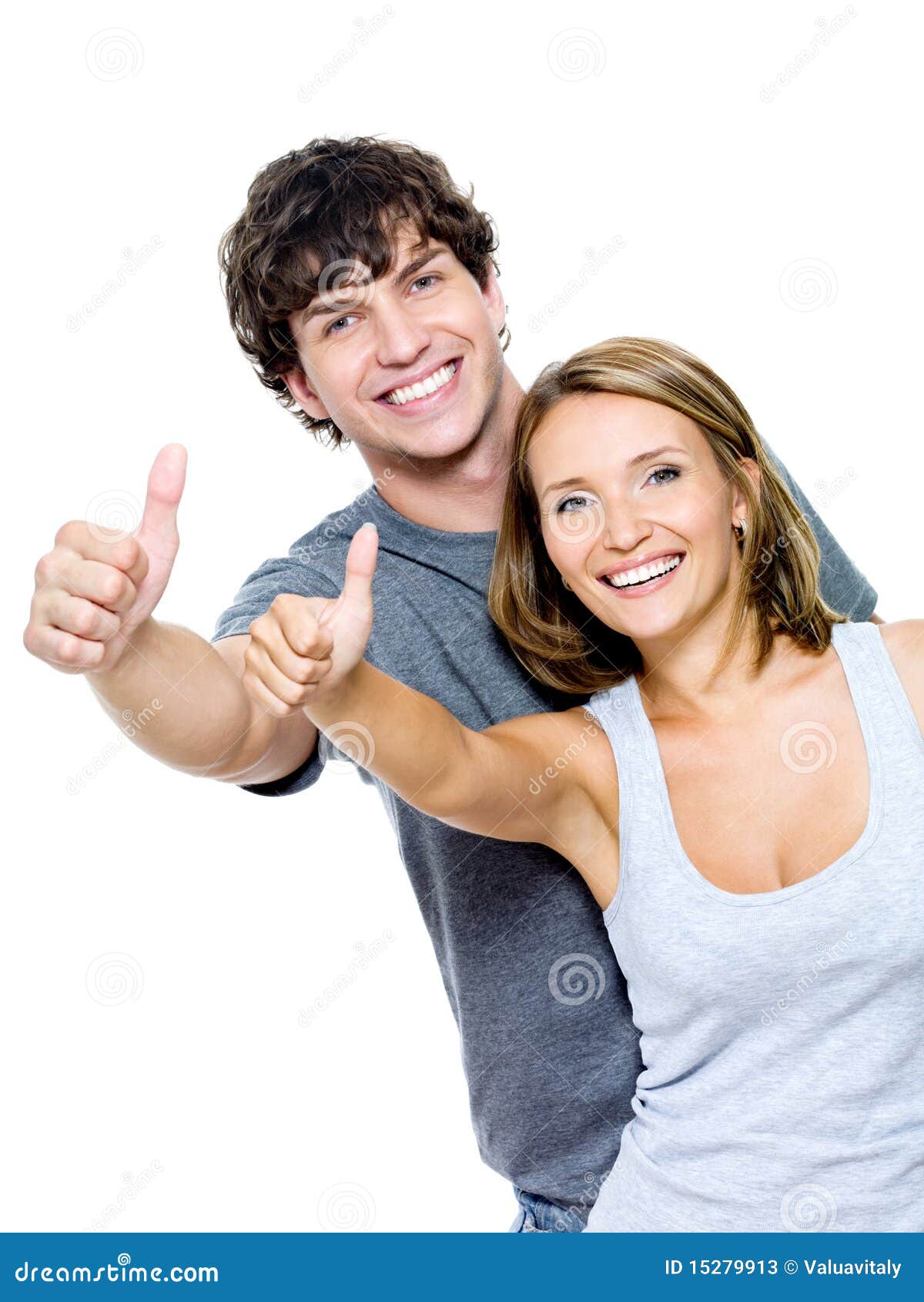 Smiling People with Thumbs-up Gesture Stock Image - Image of beautiful ...