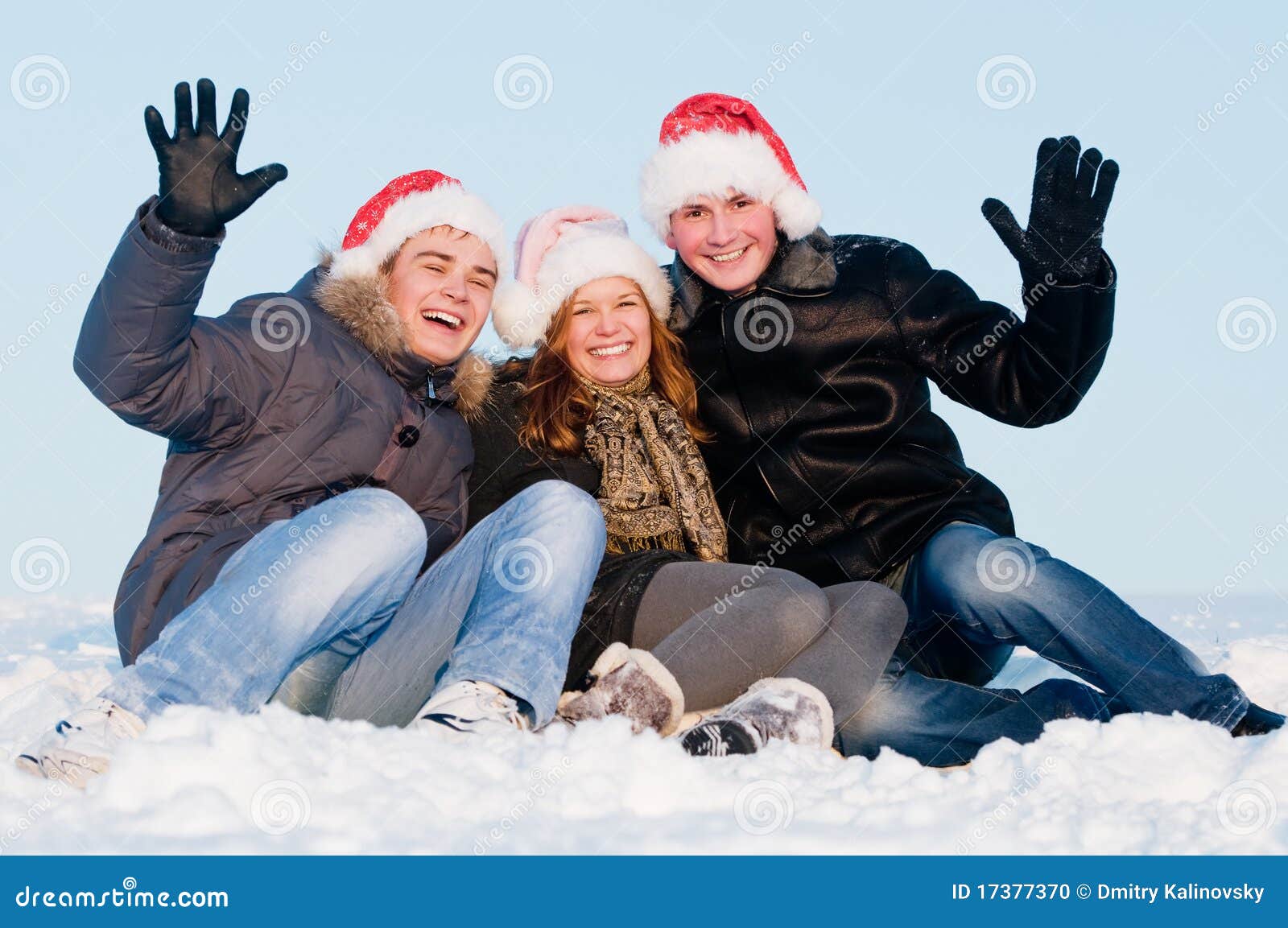 Smiling people in winter stock photo. Image of girl, people - 17377370