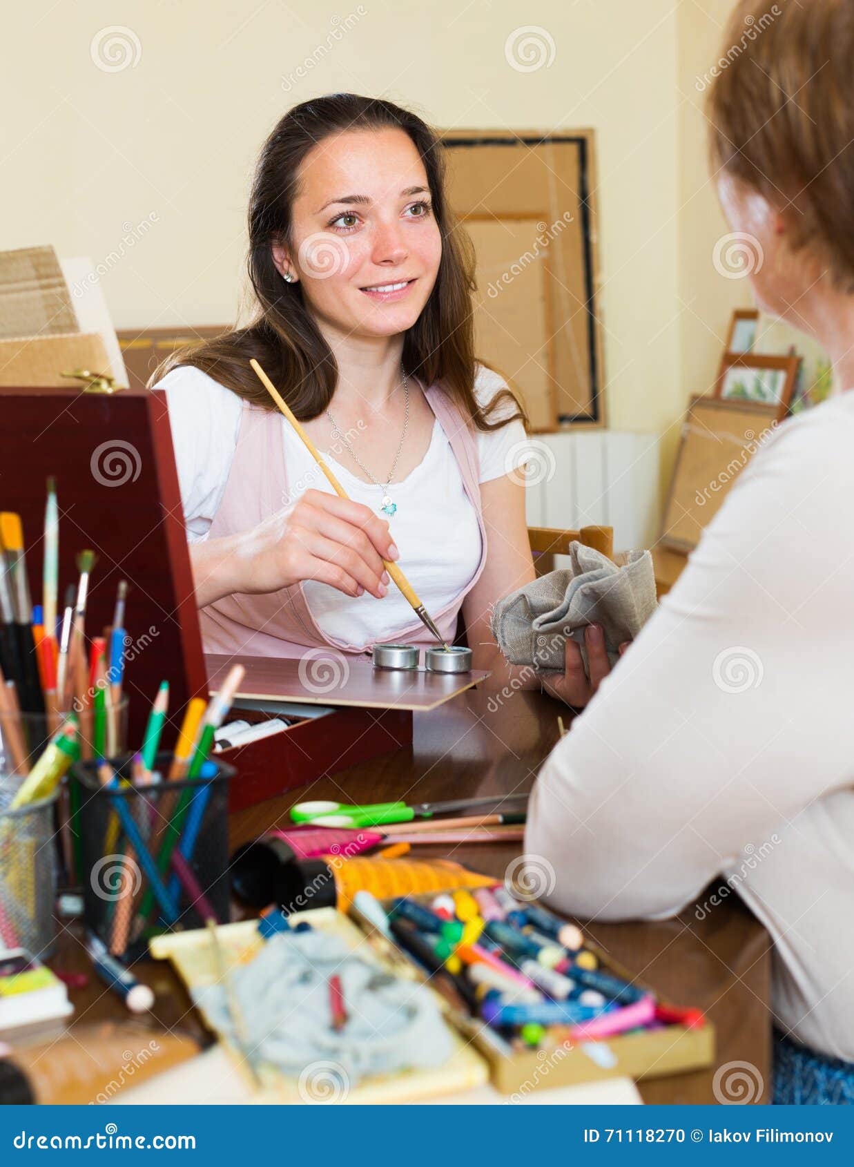 Smiling Person Painting Image Stock Photo - Image of flat, german: 71118270