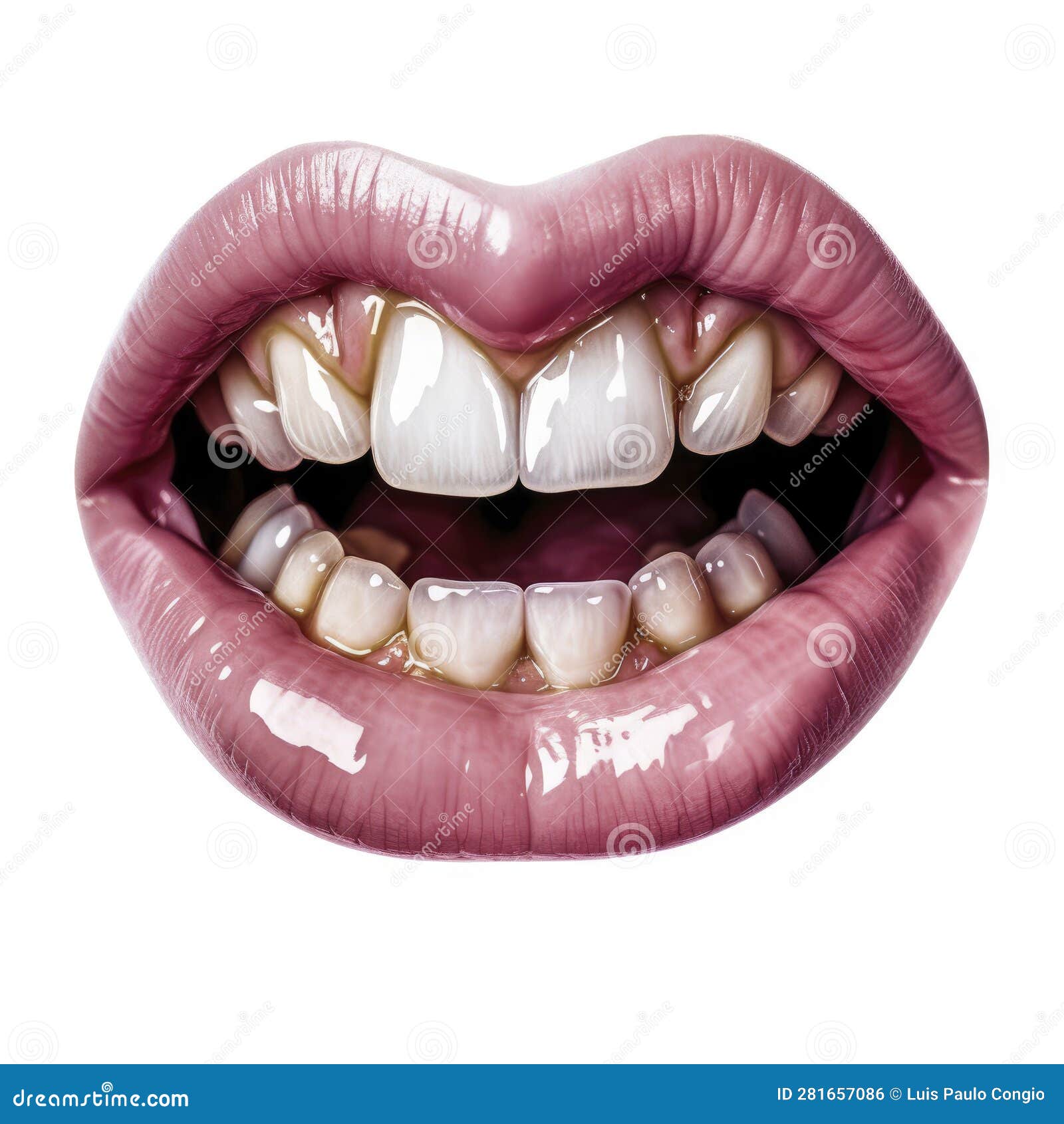 A Smiling Person S Mouth with Visible Teeth Stock Illustration ...
