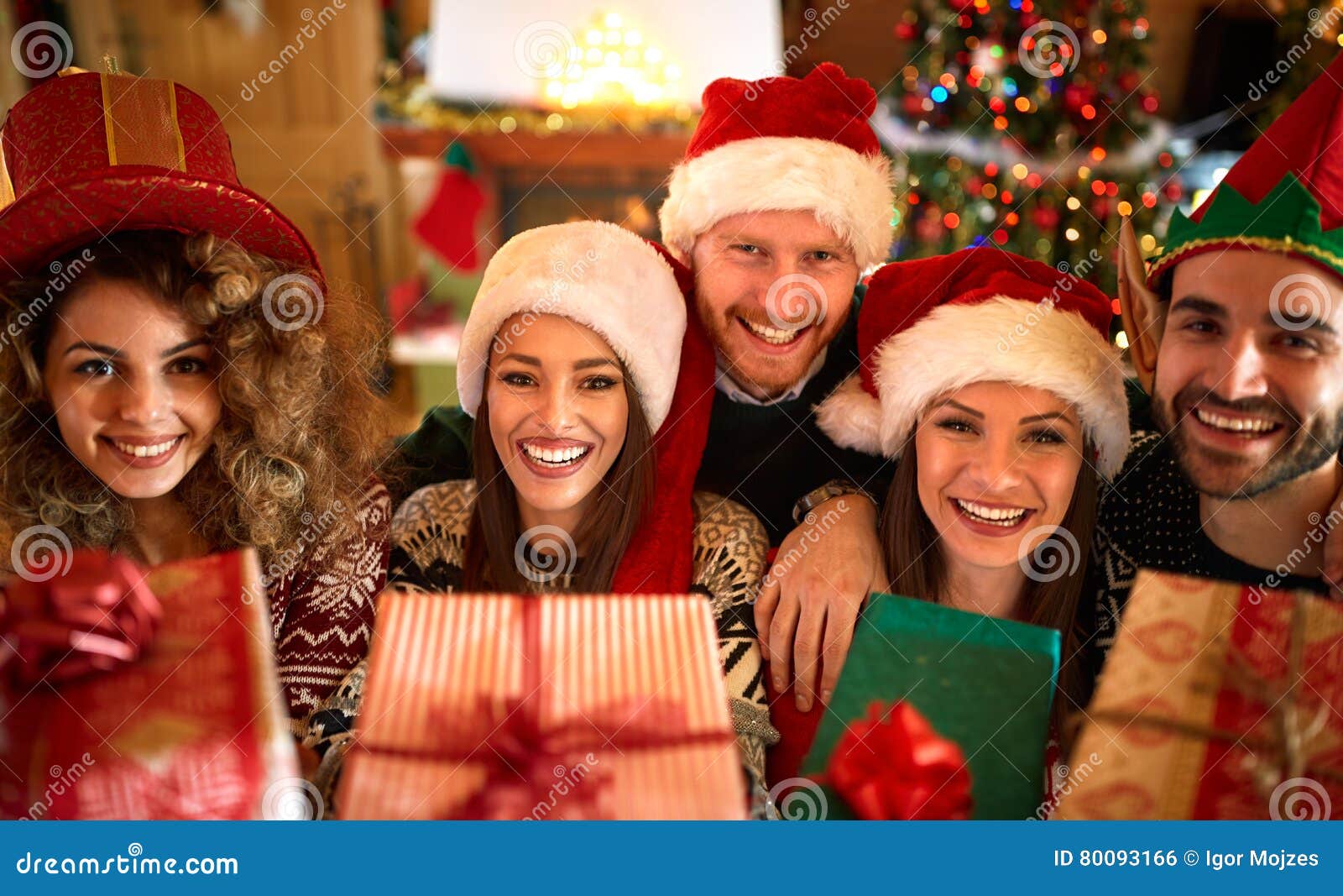Smiling Persons for Christmas Stock Photo - Image of celebration ...