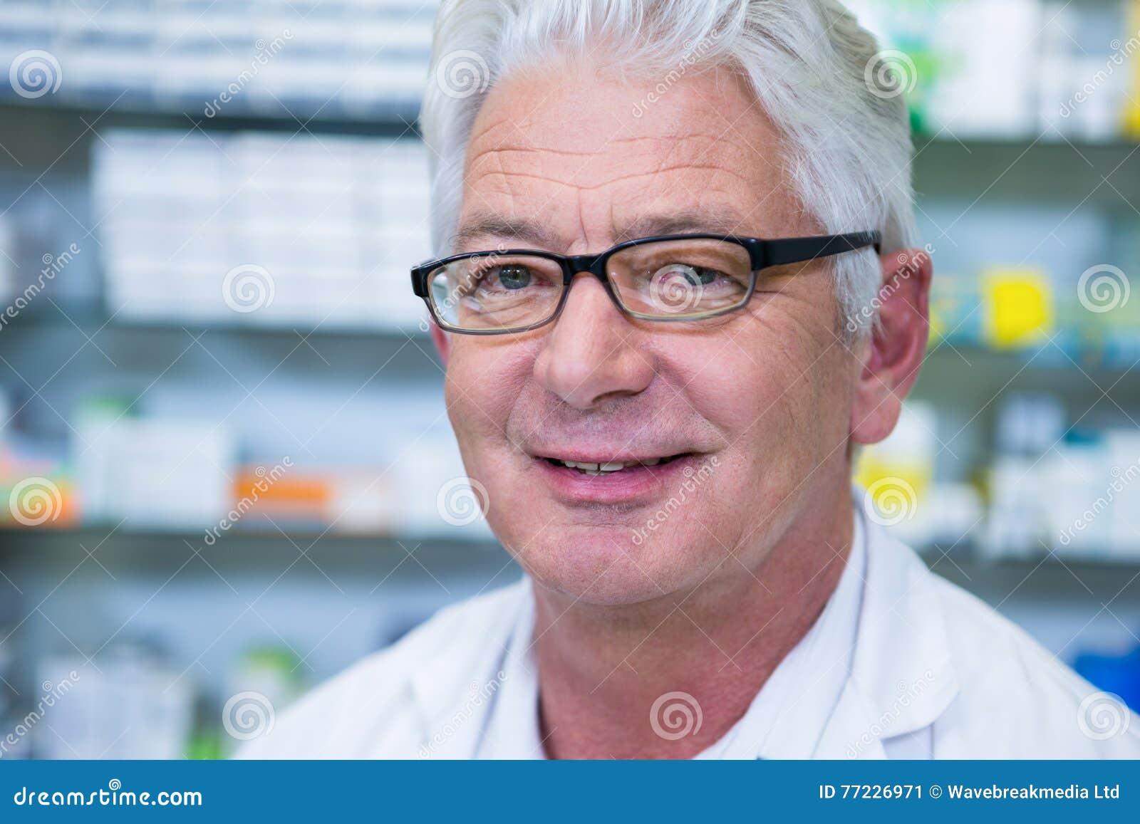 Smiling Pharmacist in Spectacles Stock Image - Image of pharmaceutical ...