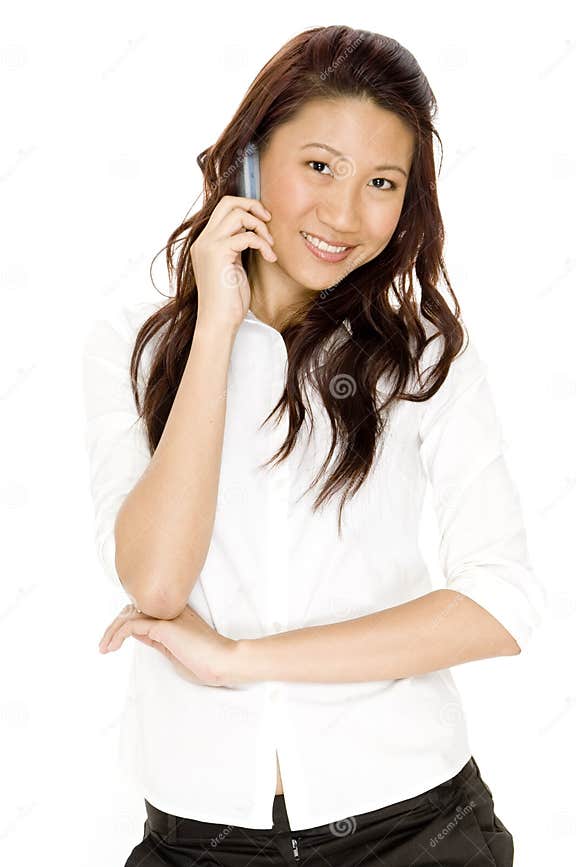 Smiling on Phone stock photo. Image of female, employed - 1085088