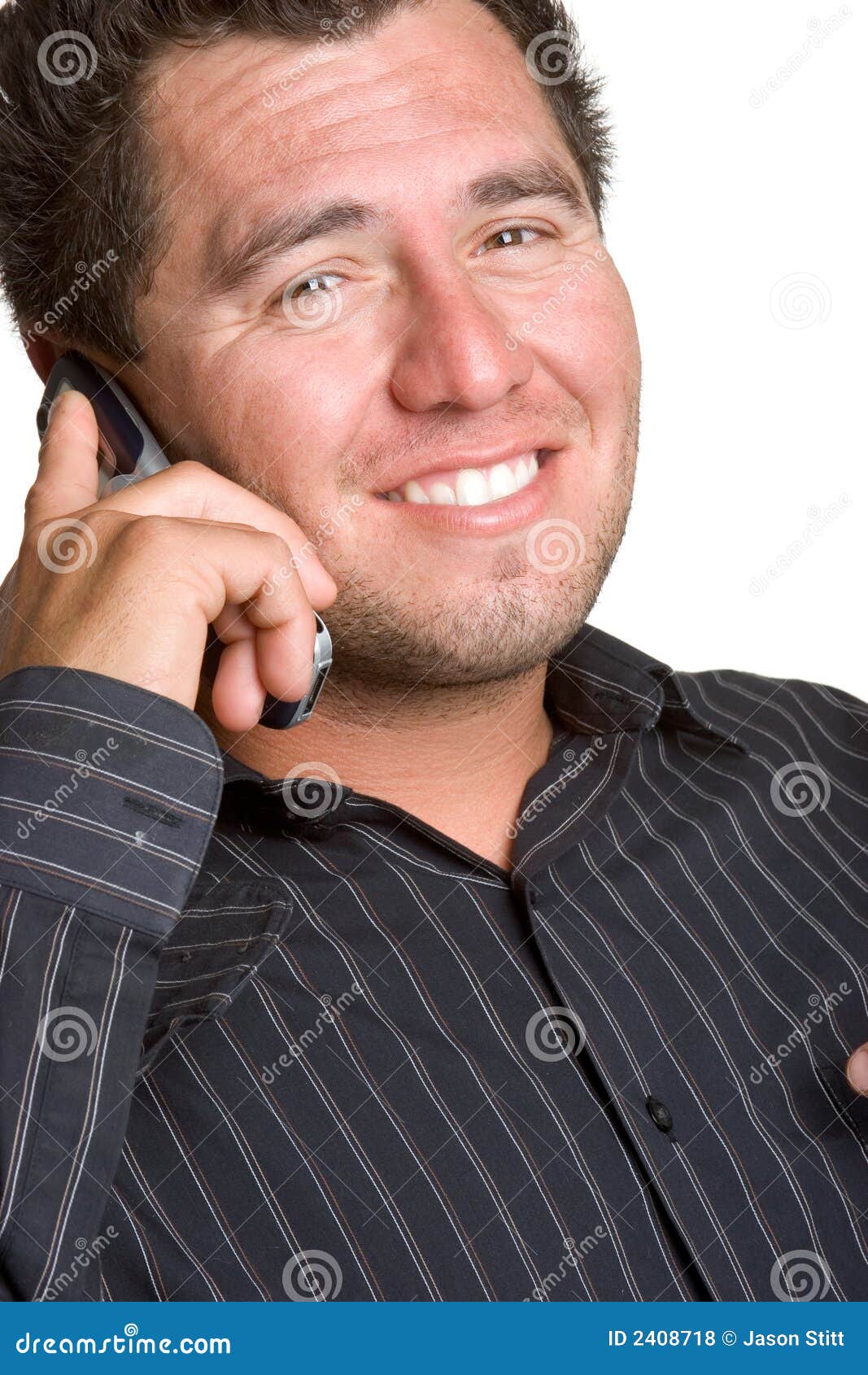 Smiling Phone Man stock photo. Image of young, mobile - 2408718