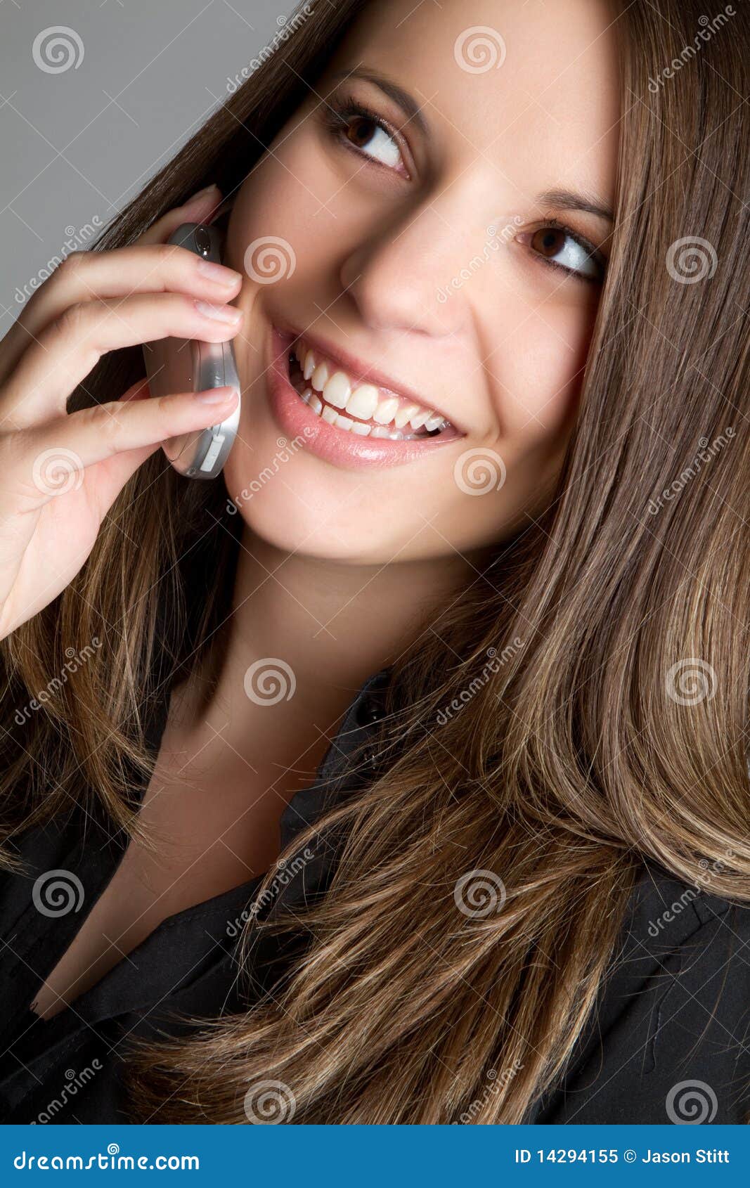 Smiling Phone Woman stock image. Image of cheerful, beautiful - 14294155