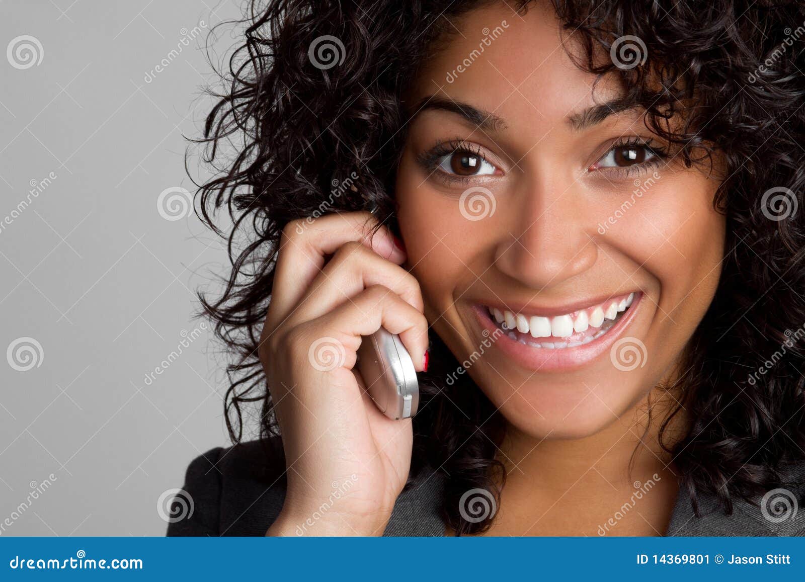 Smiling Phone Woman stock image. Image of communication - 14369801