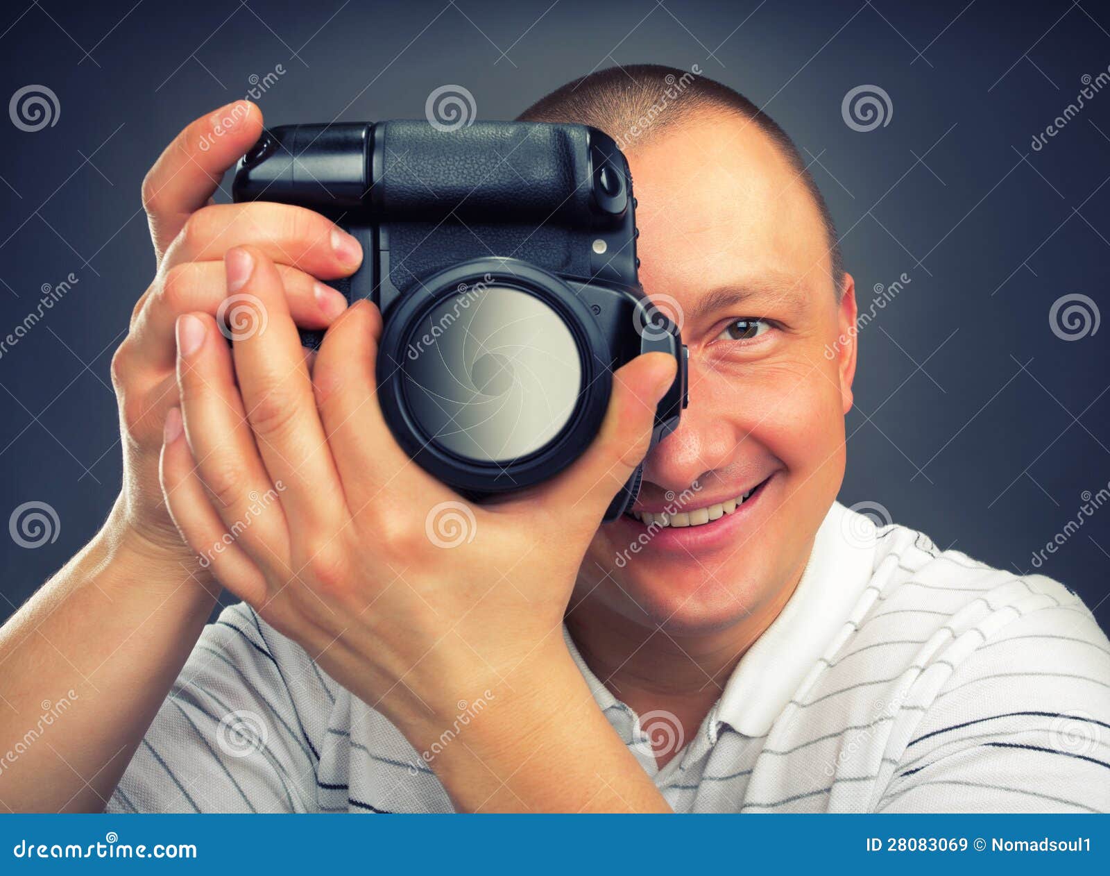 Smiling photographer stock image. Image of professional - 28083069