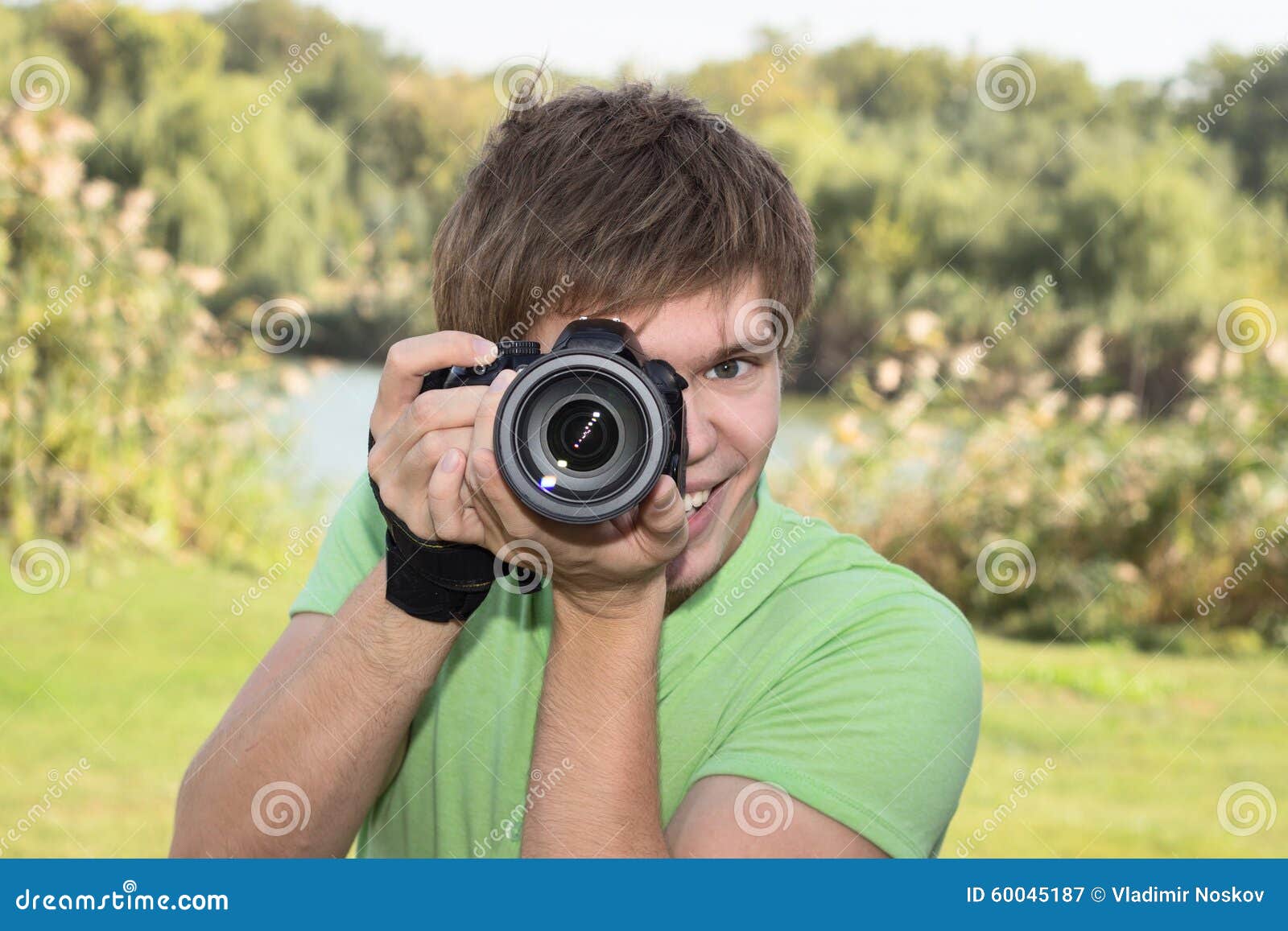 Smiling photographer stock image. Image of nature, profession - 60045187