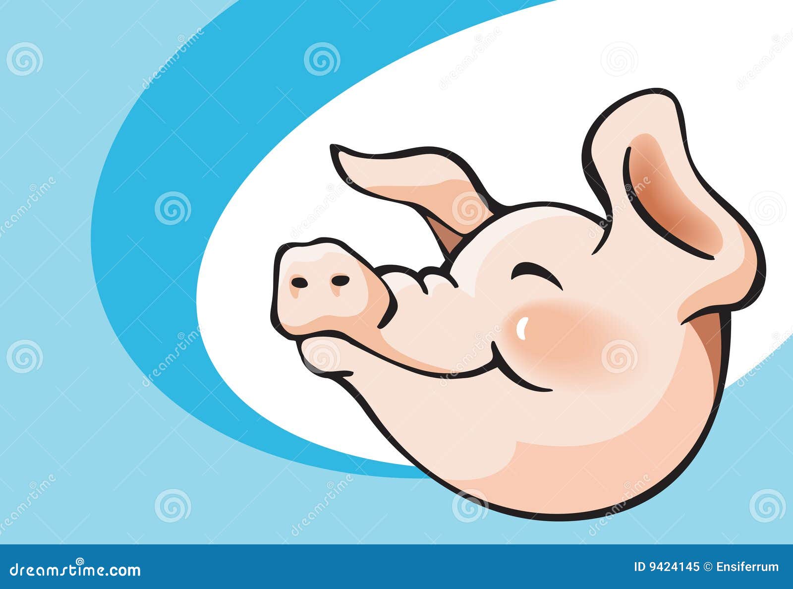 Smiling pig stock vector. Illustration of animal, merry - 9424145