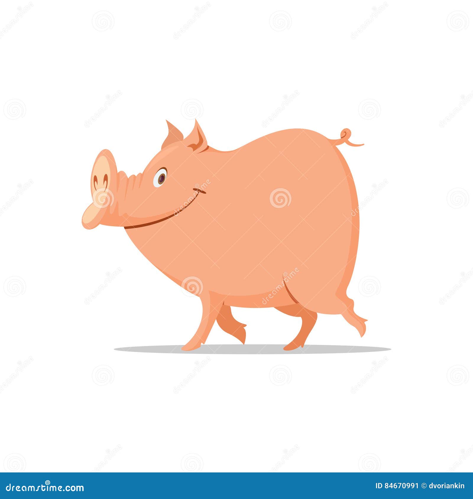 Smiling pig cartoon stock vector. Illustration of piglet - 84670991