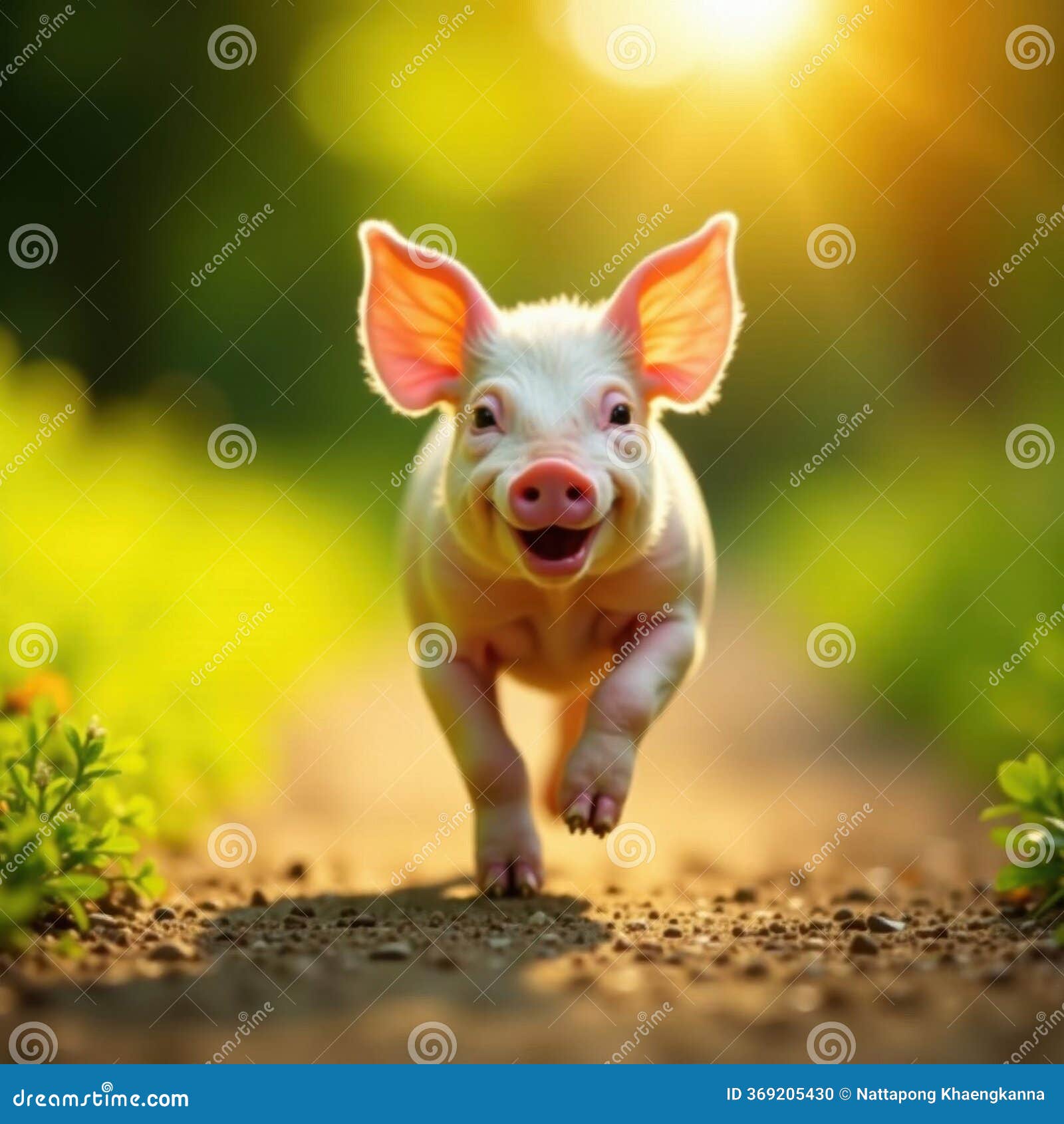 A Lively Piglet Gazes Playfully At The Camera, Its Bright Eyes And Cute ...
