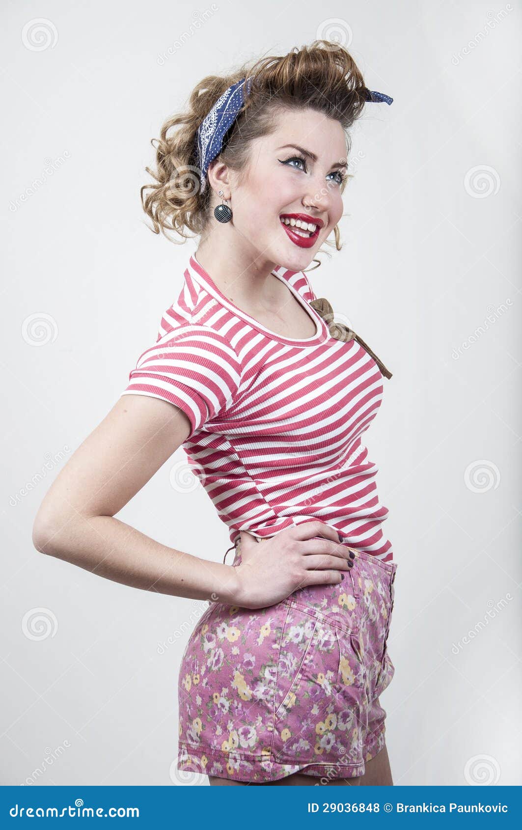 Smiling pin-up girl stock photo. Image of caucasian, person - 29036848