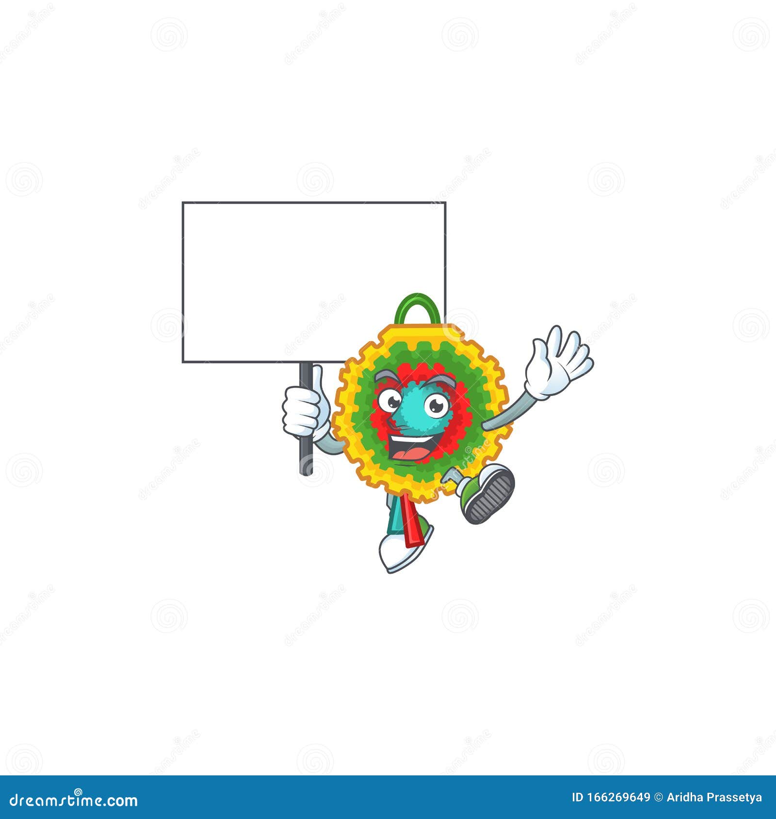 Pinata Cute Cartoon Character With A Board Vector Illustration ...