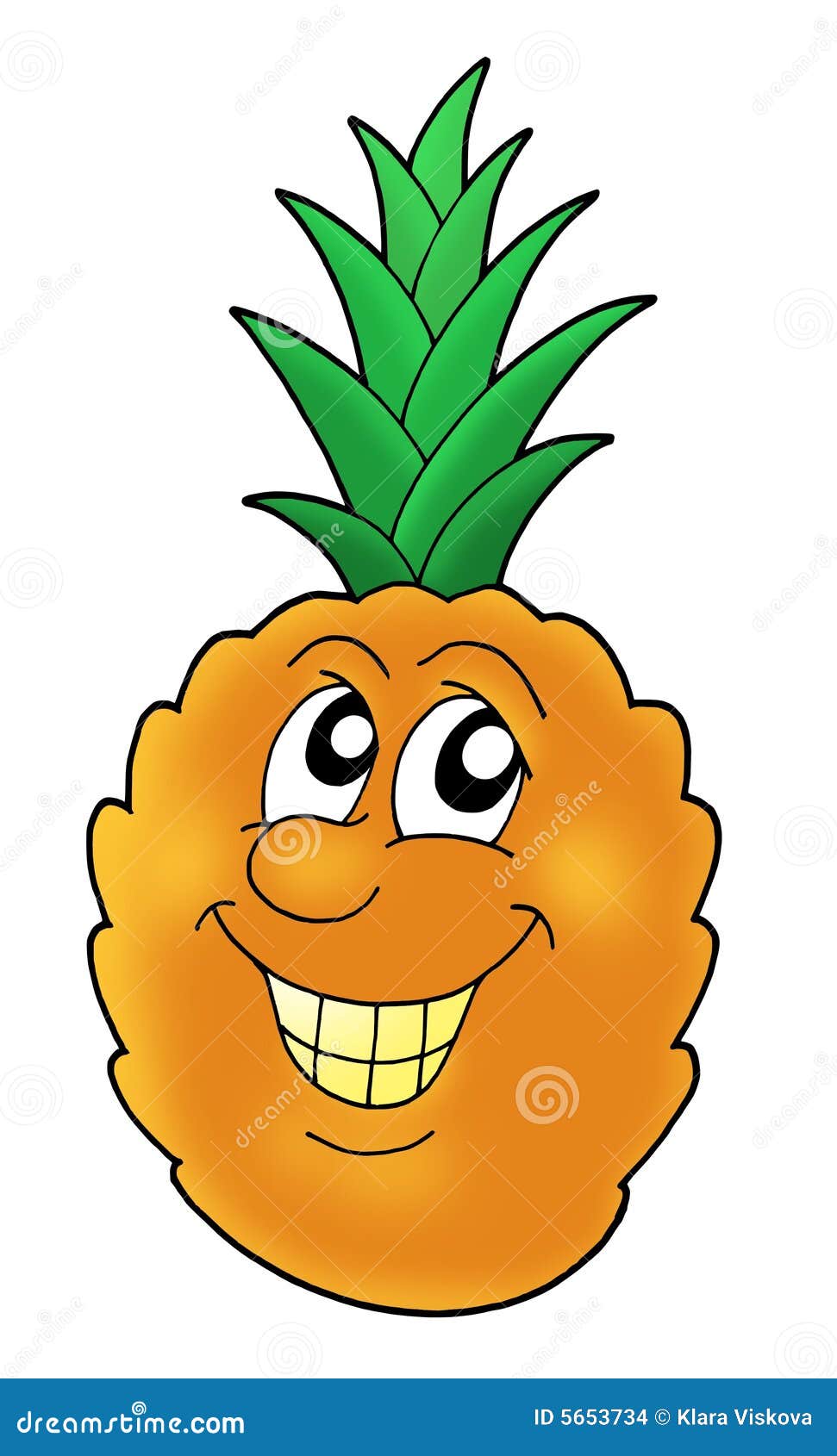 Smiling pineapple stock illustration. Illustration of fruits - 5653734