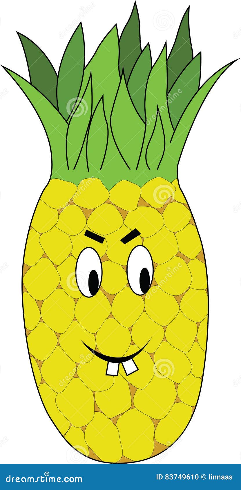Smiling pineapple stock illustration. Illustration of mascot - 83749610
