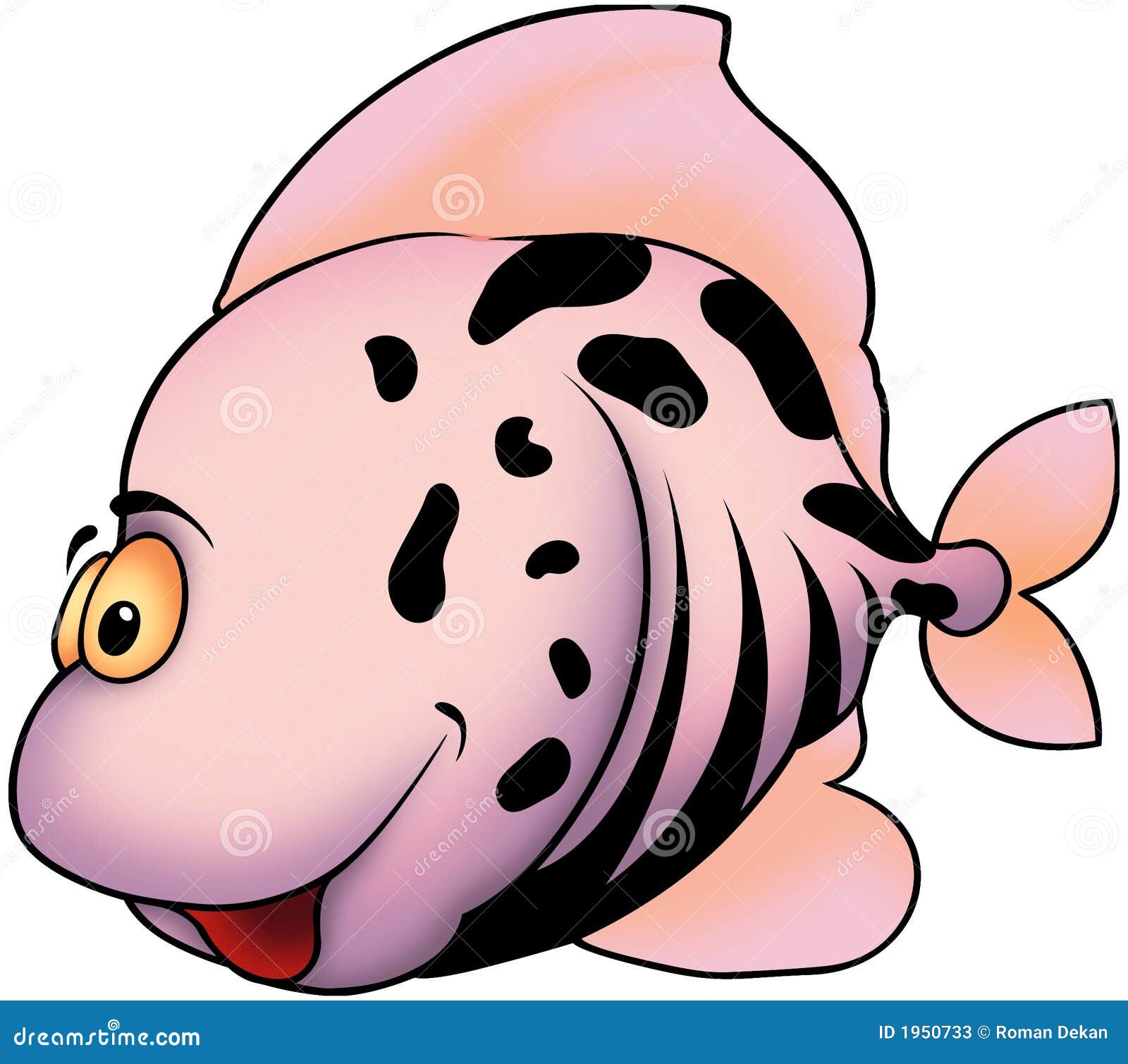 Smiling pink fish stock illustration. Illustration of underwater - 1950733