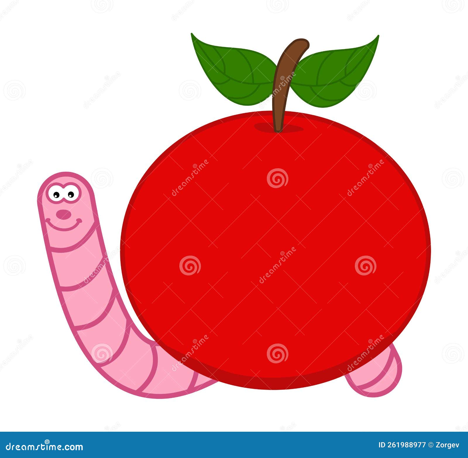 Smiling Pink Maggot Coming Out of a Juicy Red Cherry - Vector Stock ...