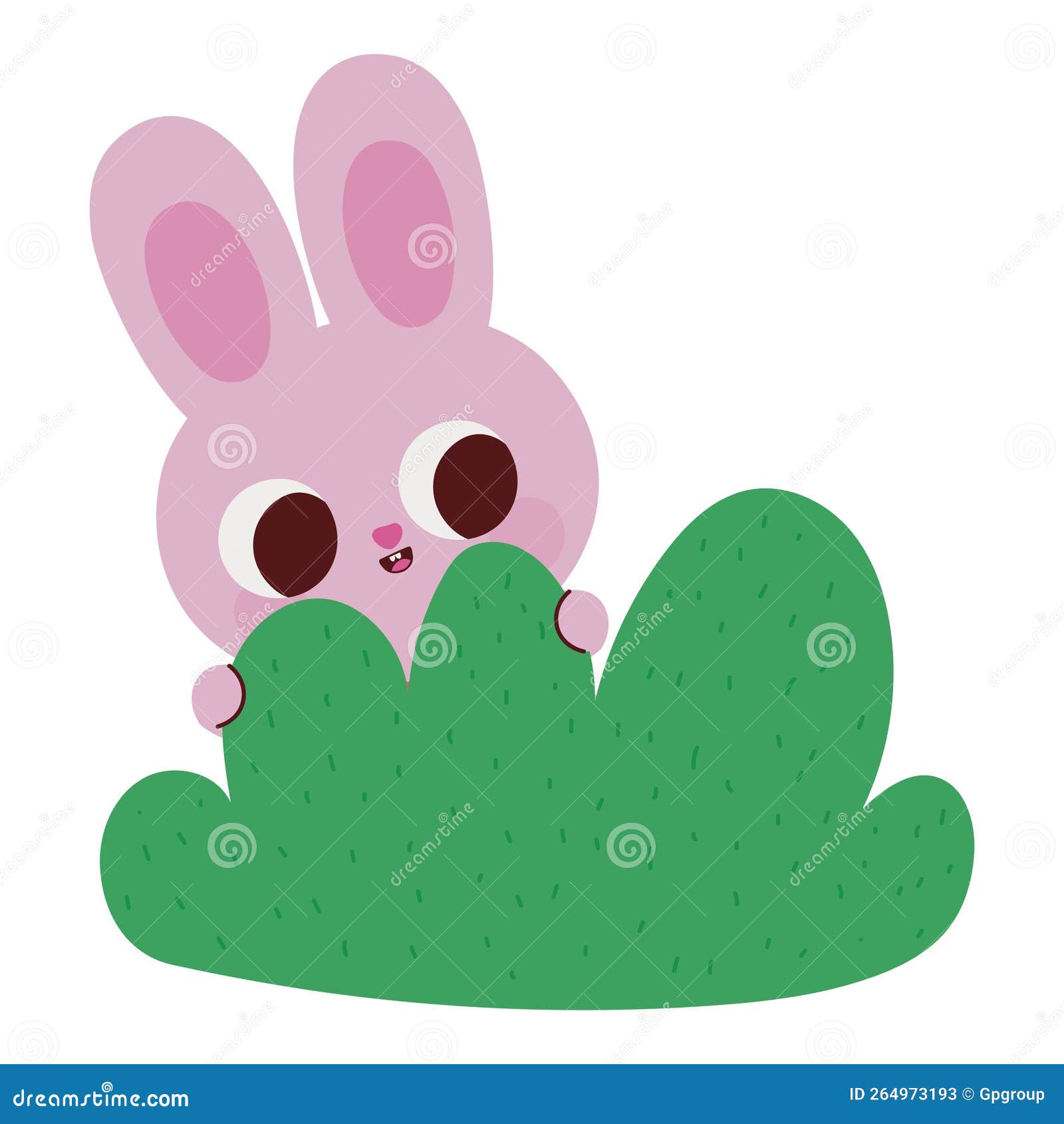 Smiling pink rabbit stock vector. Illustration of funny - 264973193
