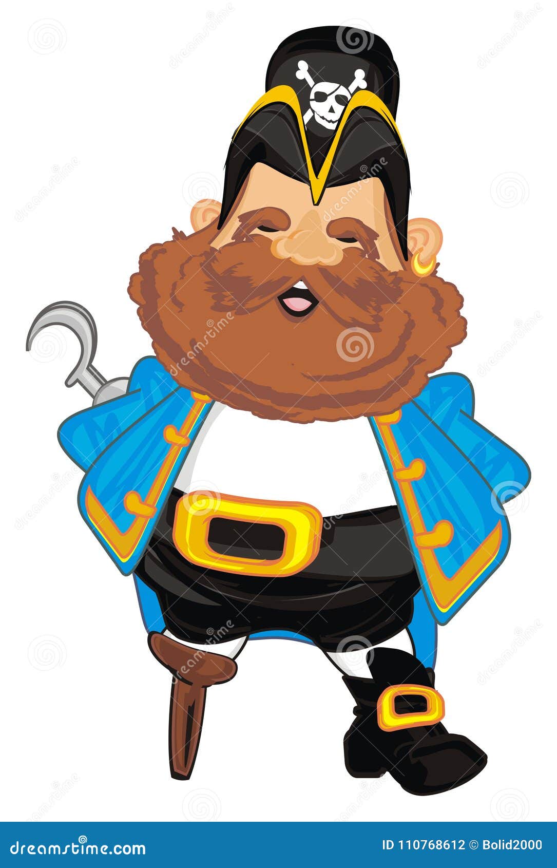 Smiling pirate stand stock illustration. Illustration of prosthesis ...