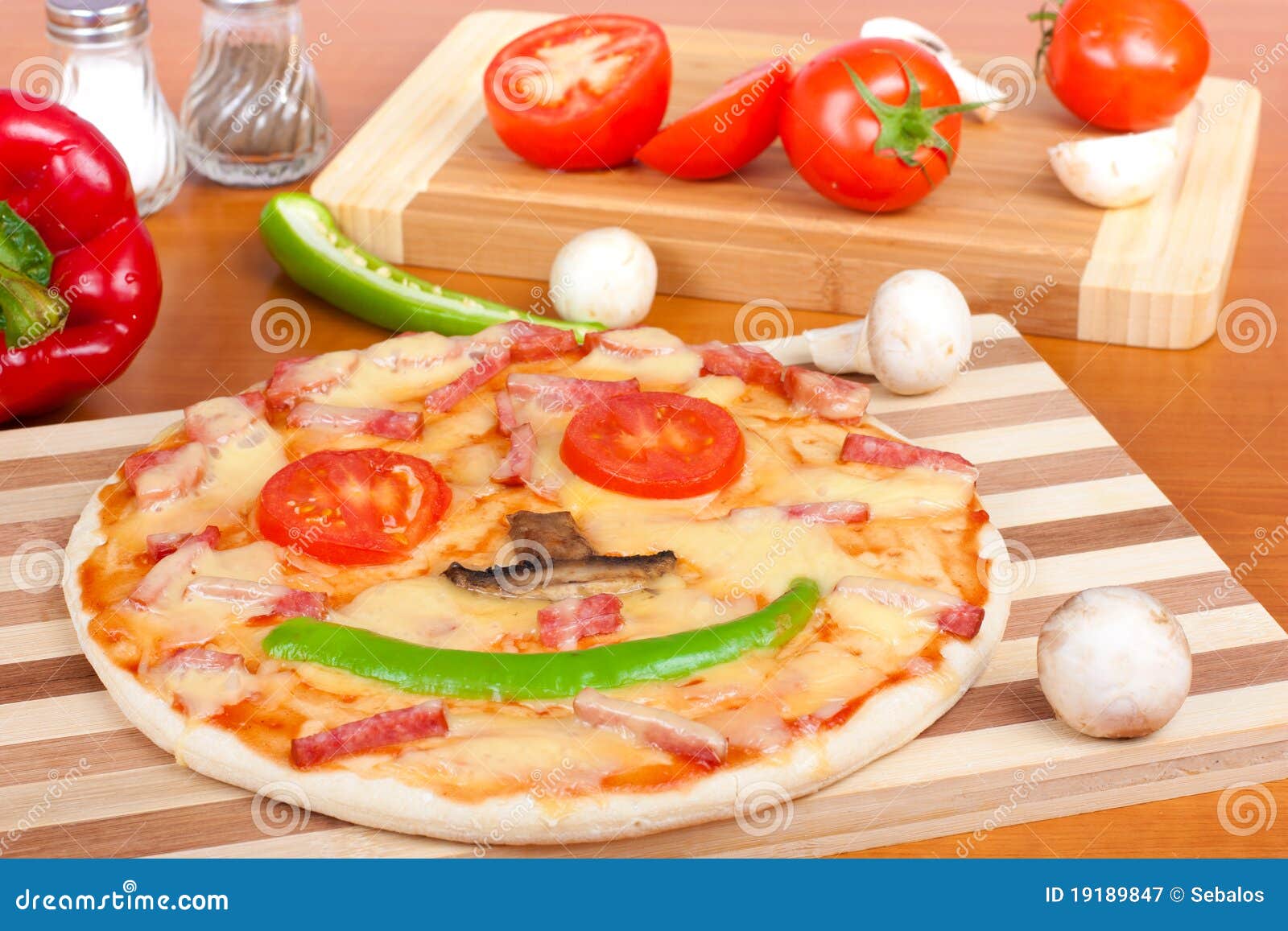 Smiling Pizza stock image. Image of melted, food, junk - 19189847
