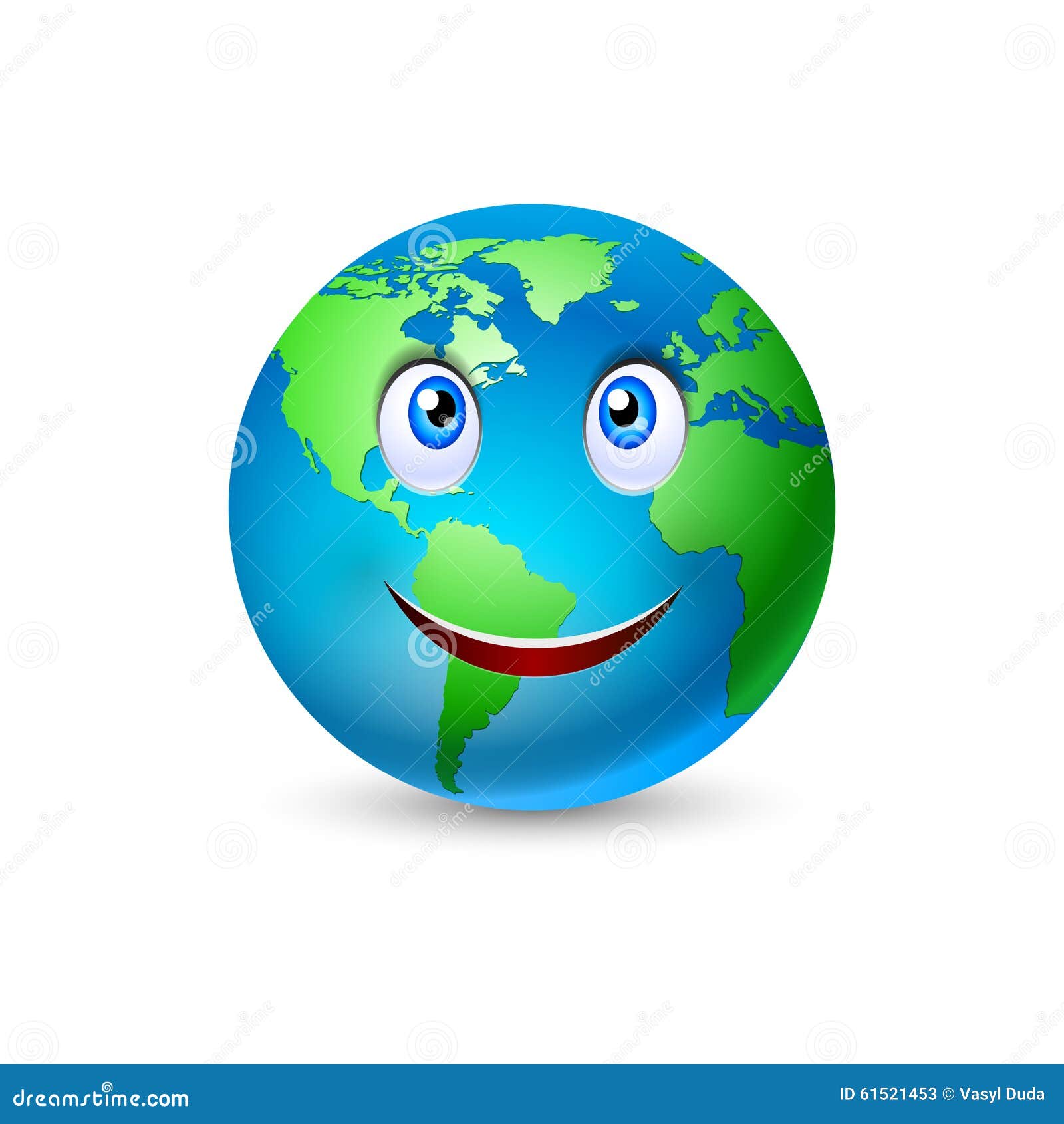 Smiling Planet Earth Stock Vector - Image: 61521453