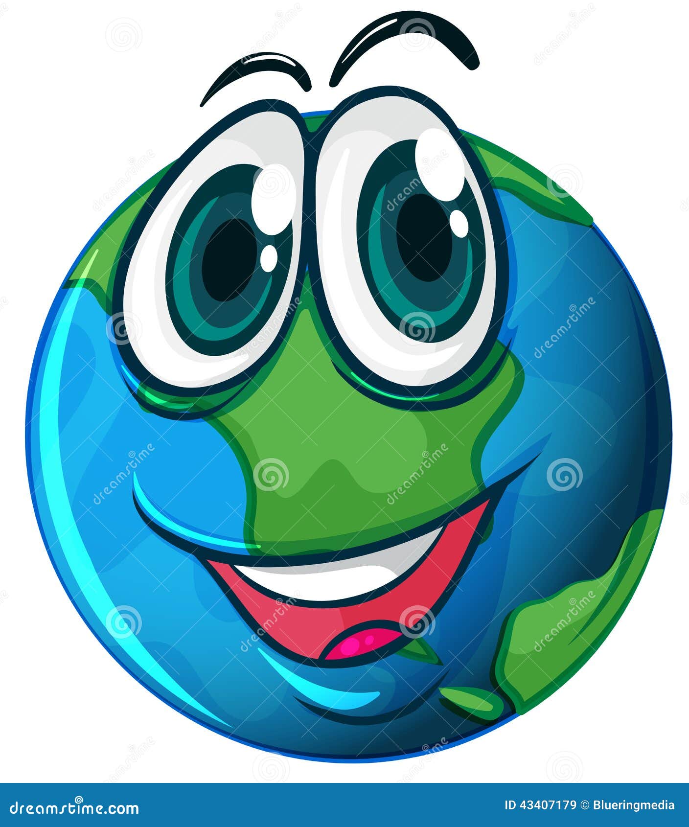 Smiling planet Earth stock vector. Illustration of earth - 43407179