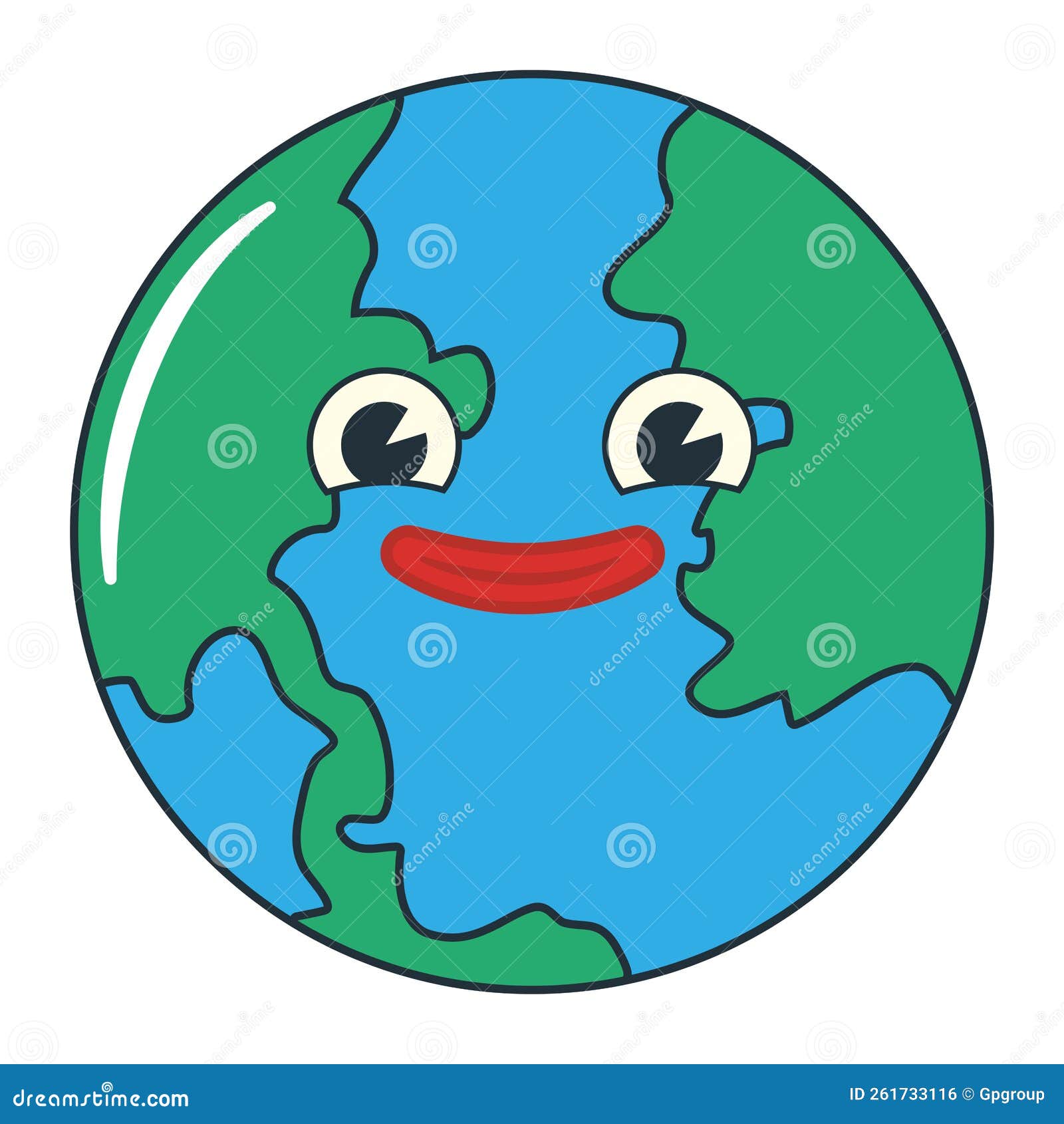 Smiling planet earth stock vector. Illustration of happy - 261733116