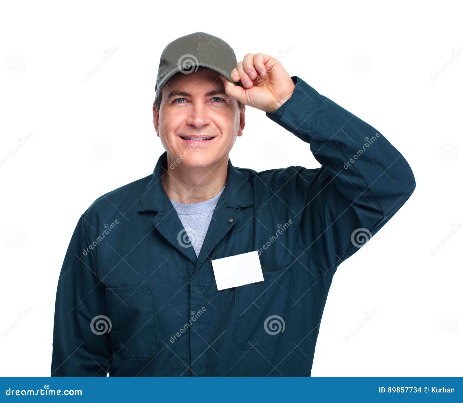 Smiling plumber man. stock photo. Image of labor, industrial - 89857734