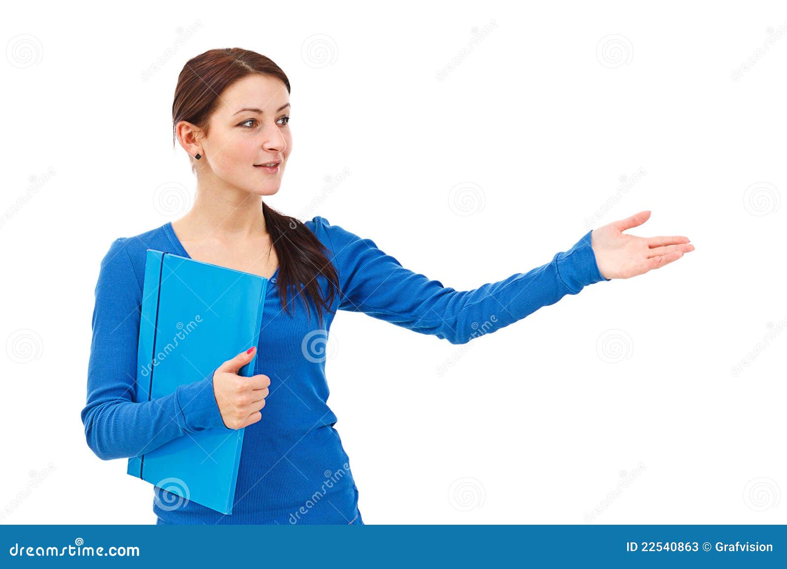 Smiling, pointing student stock image. Image of twenties - 22540863