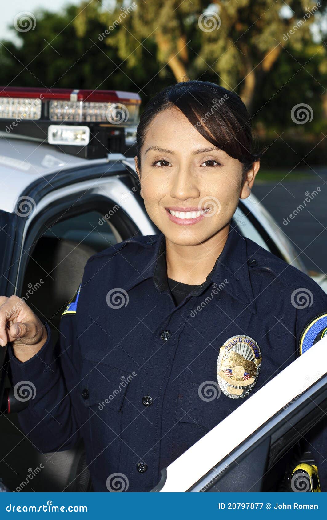 Smiling police officer stock image. Image of badge, latin - 20797877