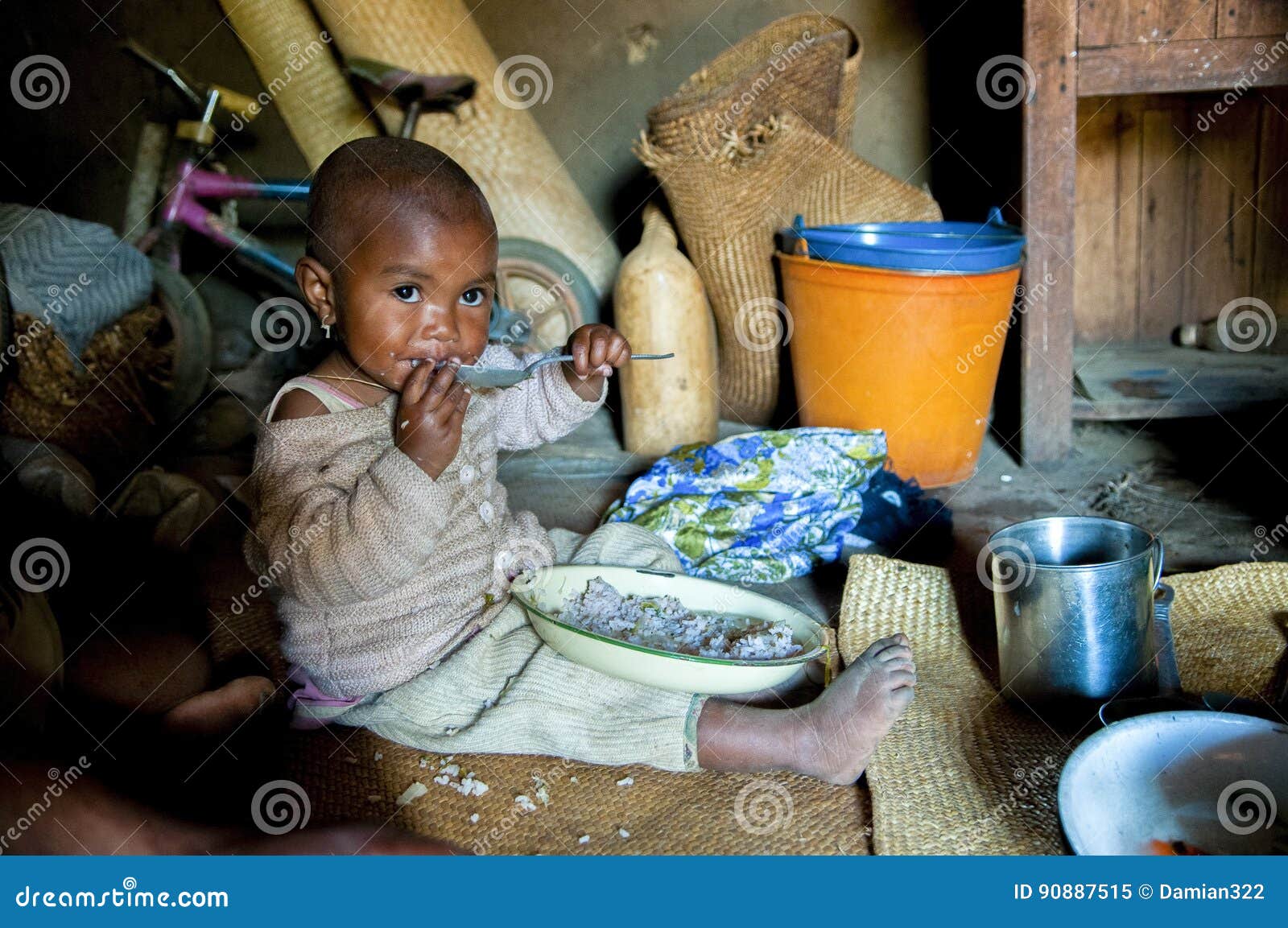 Smiling poor african girl editorial image. Image of deep - 90887515