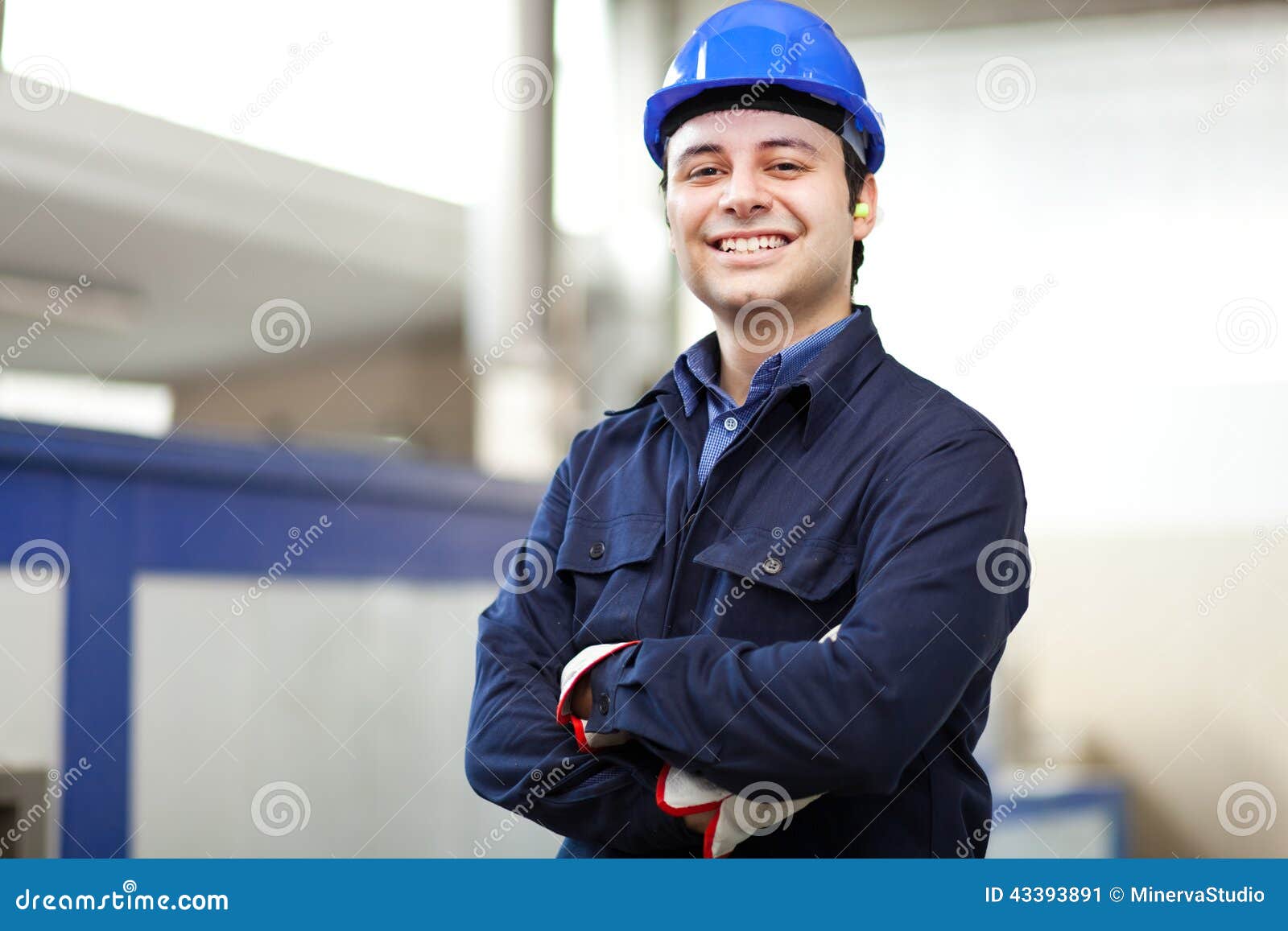 Smiling Portrait of an Electrician Stock Image - Image of male ...