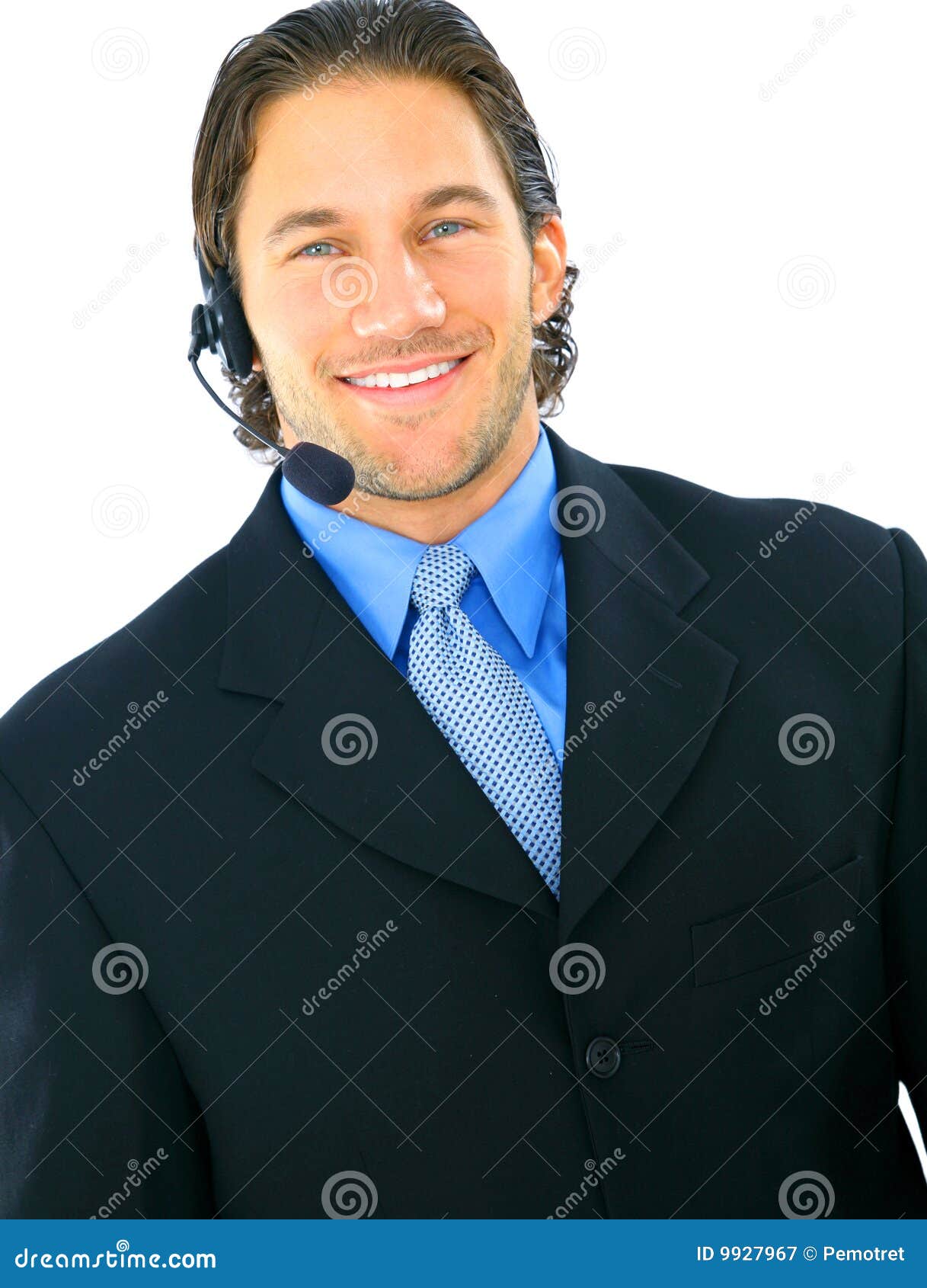 Smiling Portrait of Male Customer Service Stock Image - Image of ...